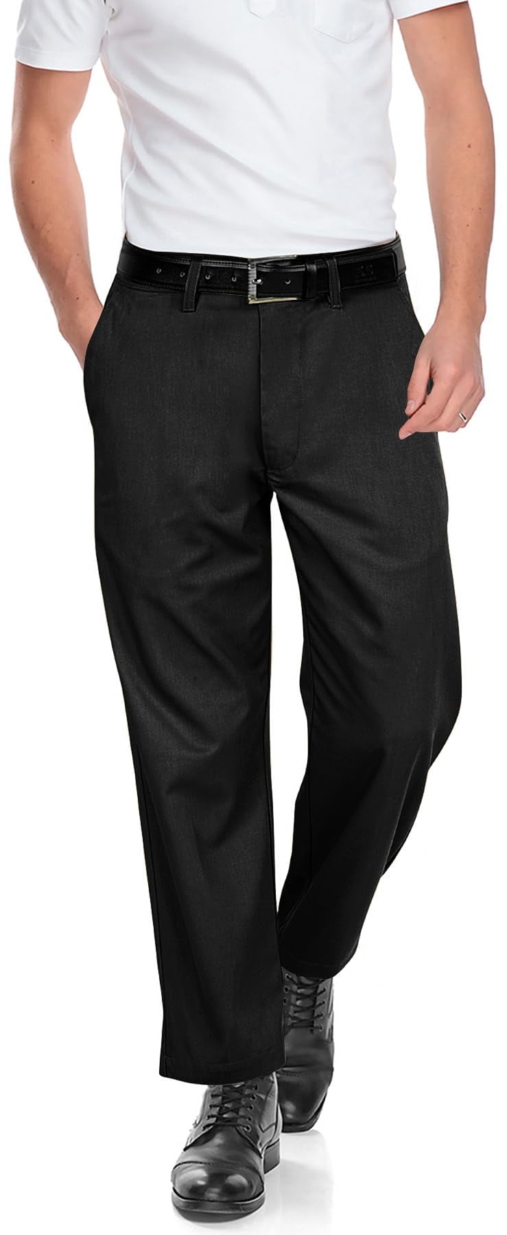Royale Linens Men's Classic-Fit Wrinkle Free Flat Front Chino Pant ...