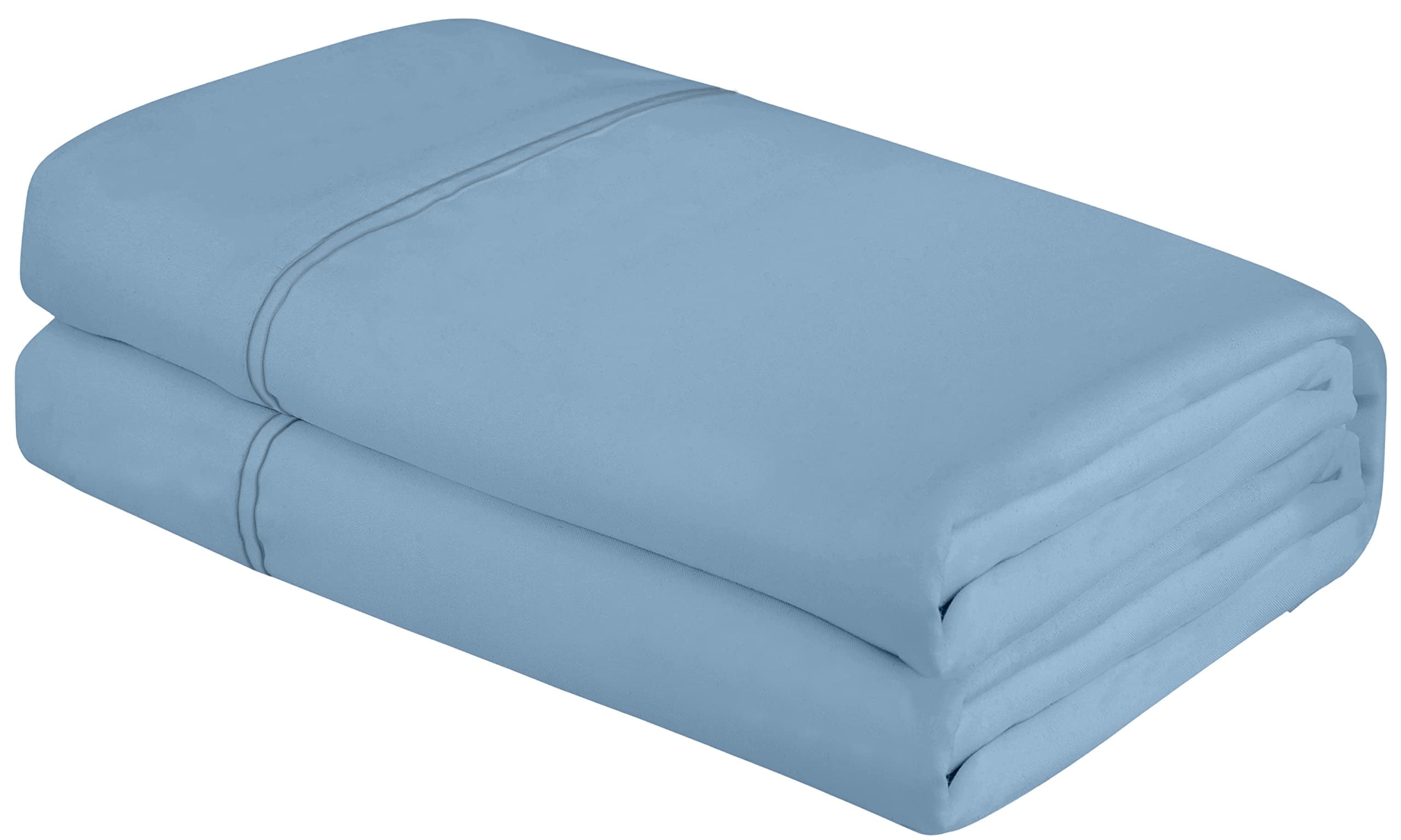 Royale Linens Queen Size Flat Sheet Only - Brushed 1800 Microfiber ...