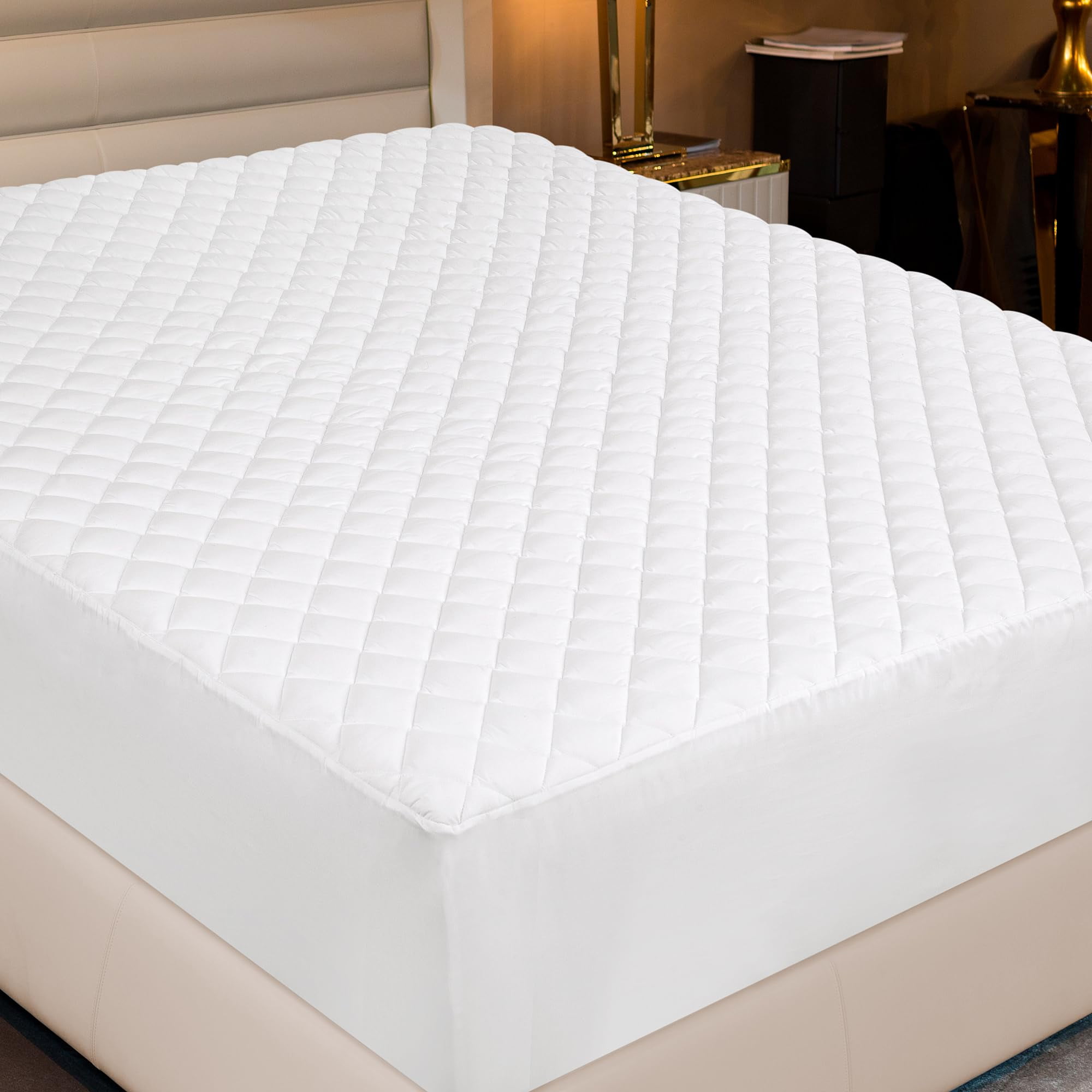Royale Linens Twin Size Mattress Pad - Mattress Cover - Quilted Fitted ...