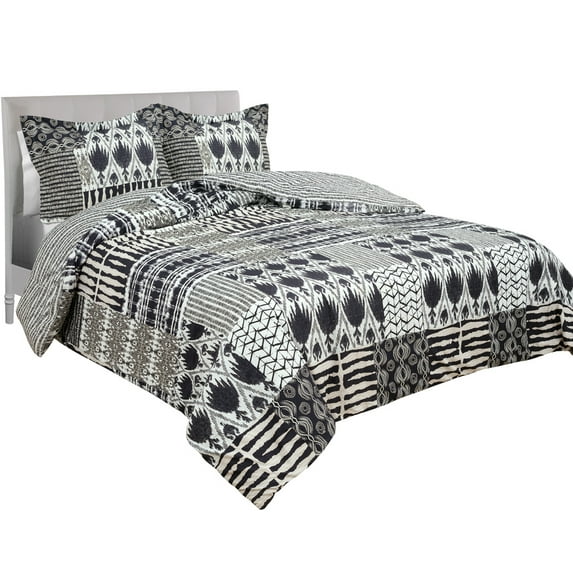 Royale Linens Capetown Global Microfiber Comforter Set, King - Walmart.com