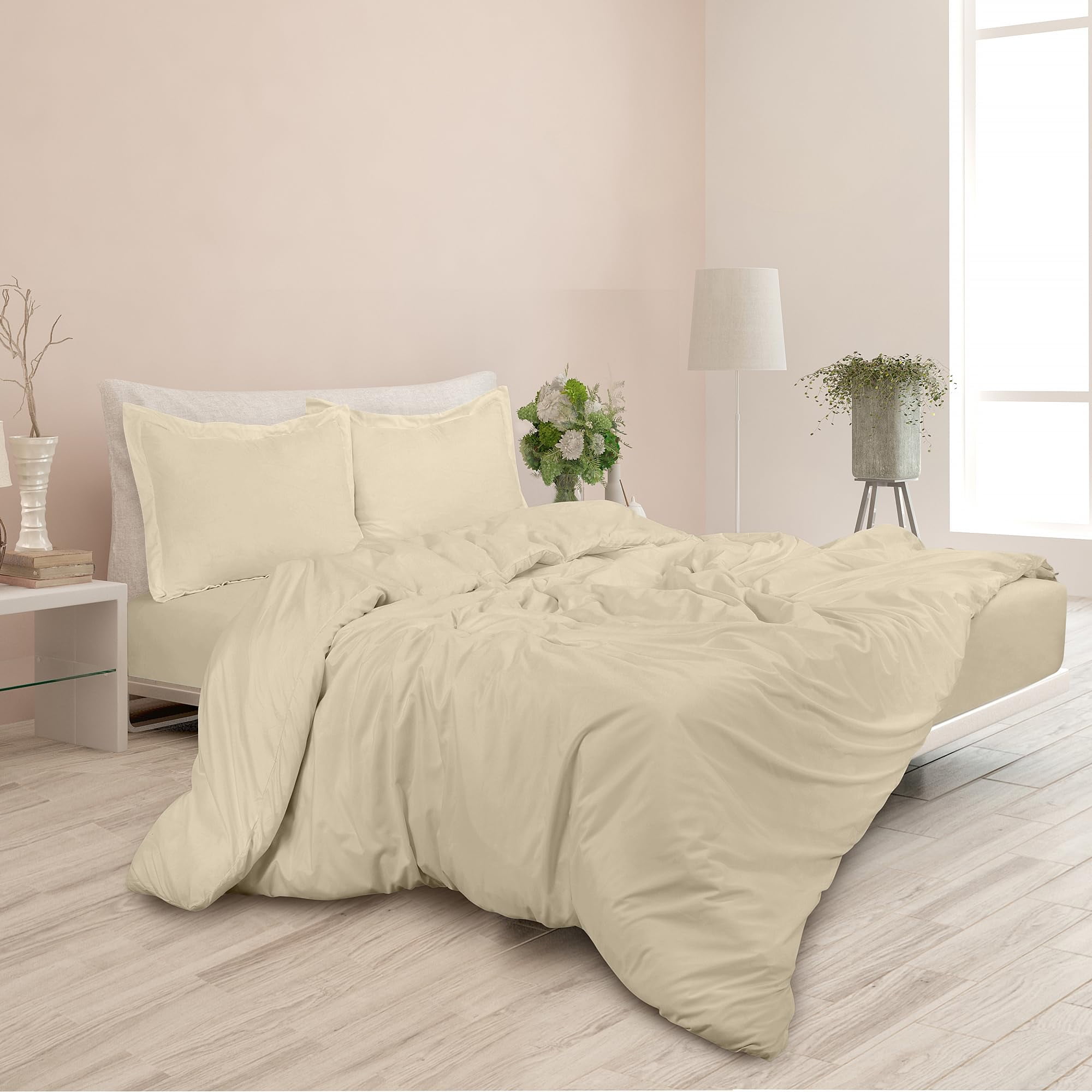 Royale Linens 3-Piece Sand Duvet Bedding Sets, Queen - Walmart.com