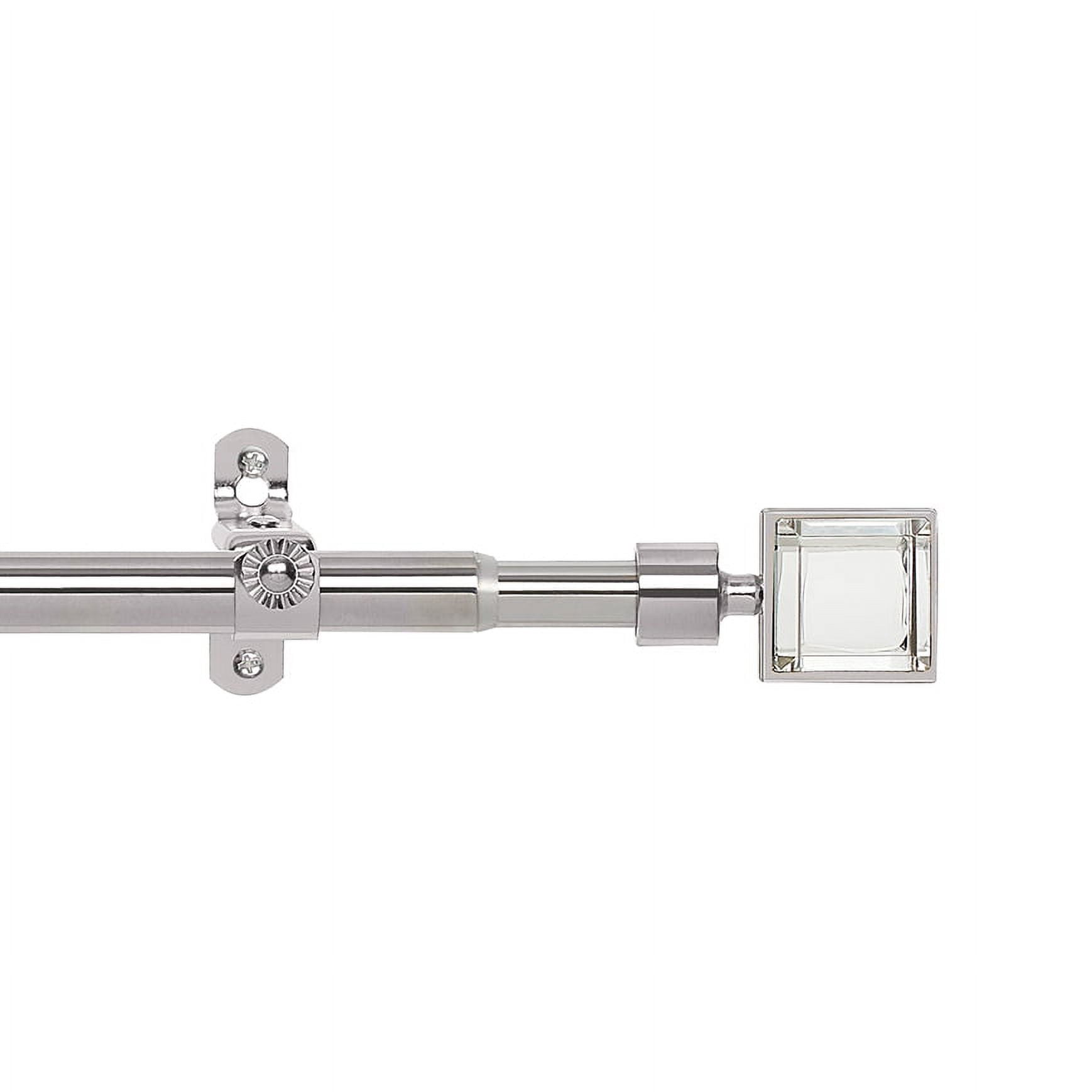 Royale Window Curtain Rods by Achim | Donna Crystal Square Finial with ...