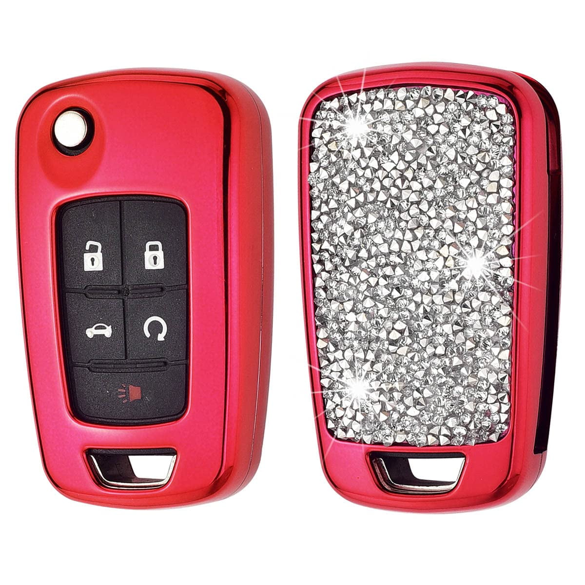 Royalfox(TM) 2 3 4 5 Buttons 3D Bling Folding Remote Key Fob case Cover ...