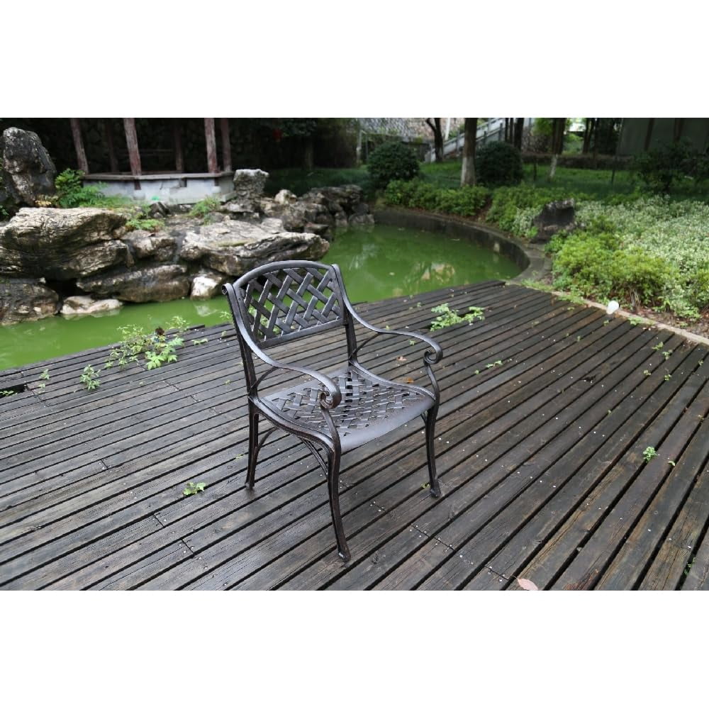 Royaloak Texas American Cast Aluminium Outdoor Chair Brass Antique ...