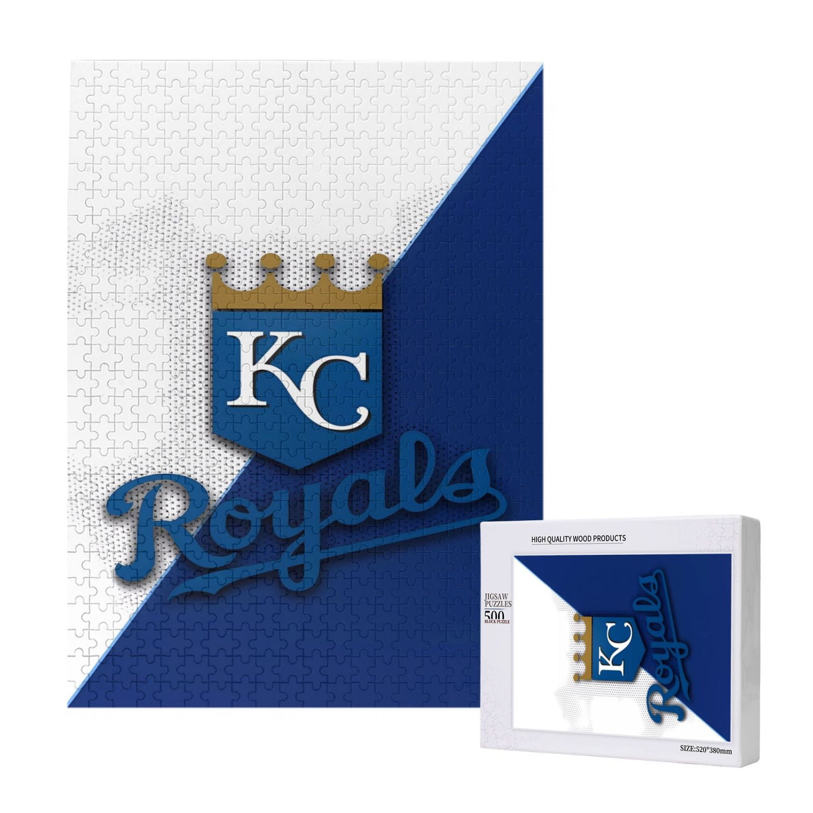 Royals Baseball Team Custom 500 Piece Adult Wooden Jigsaw Puzzle with ...