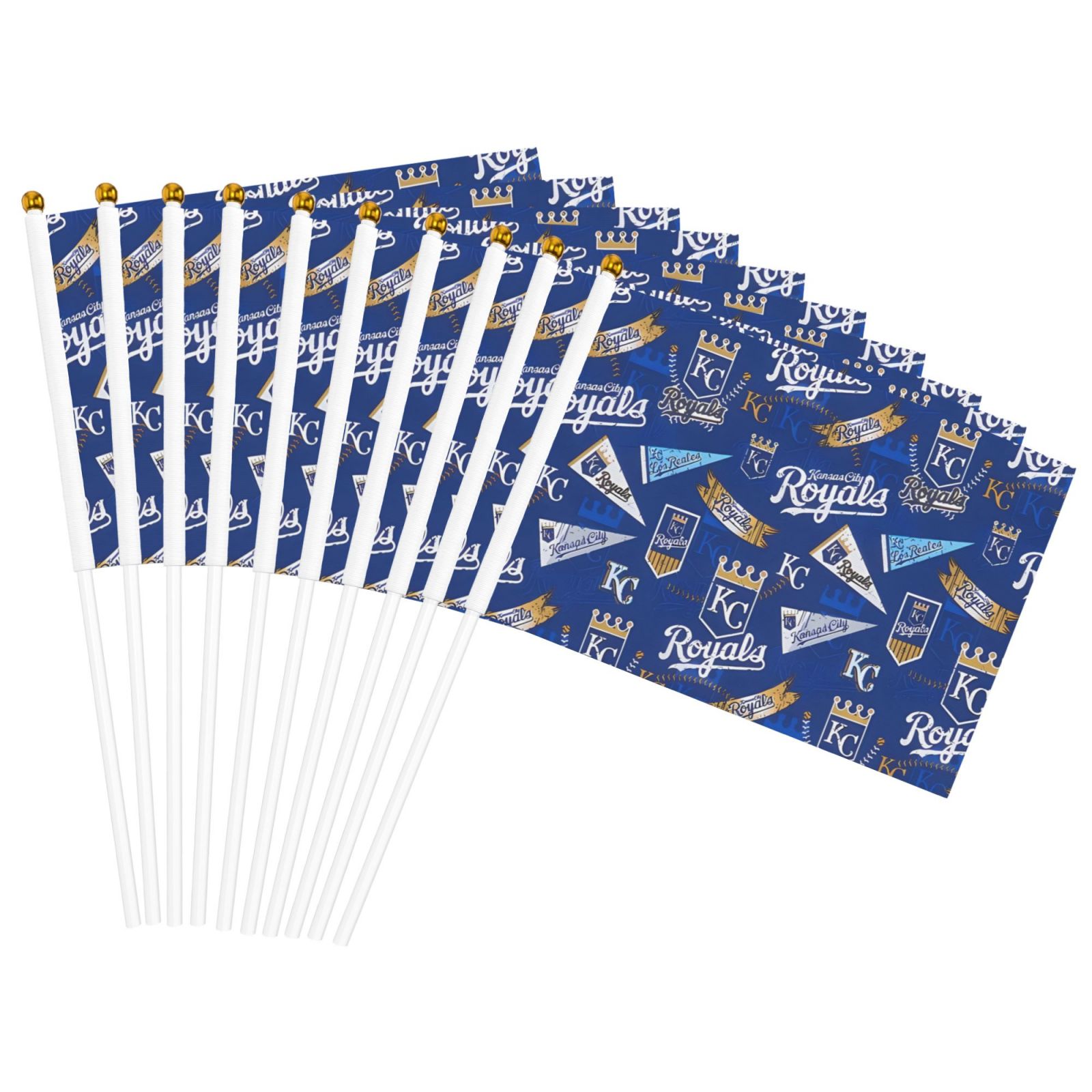 Royals Baseball Team Double Sided Hand Waving Flag(Pack of 6 or 10 ...
