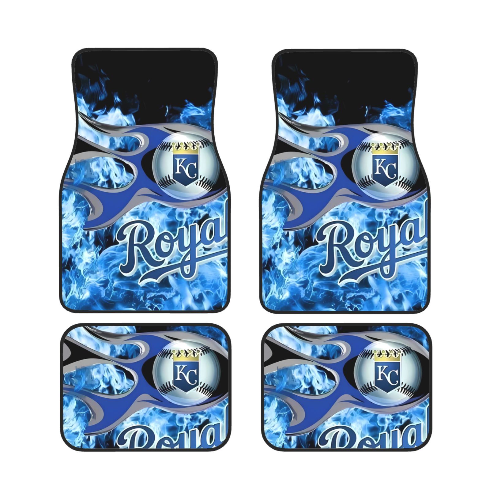 Royals Crystal velvet Car Front Rear Floor Foot Mats Anti-Slip Car Mat ...