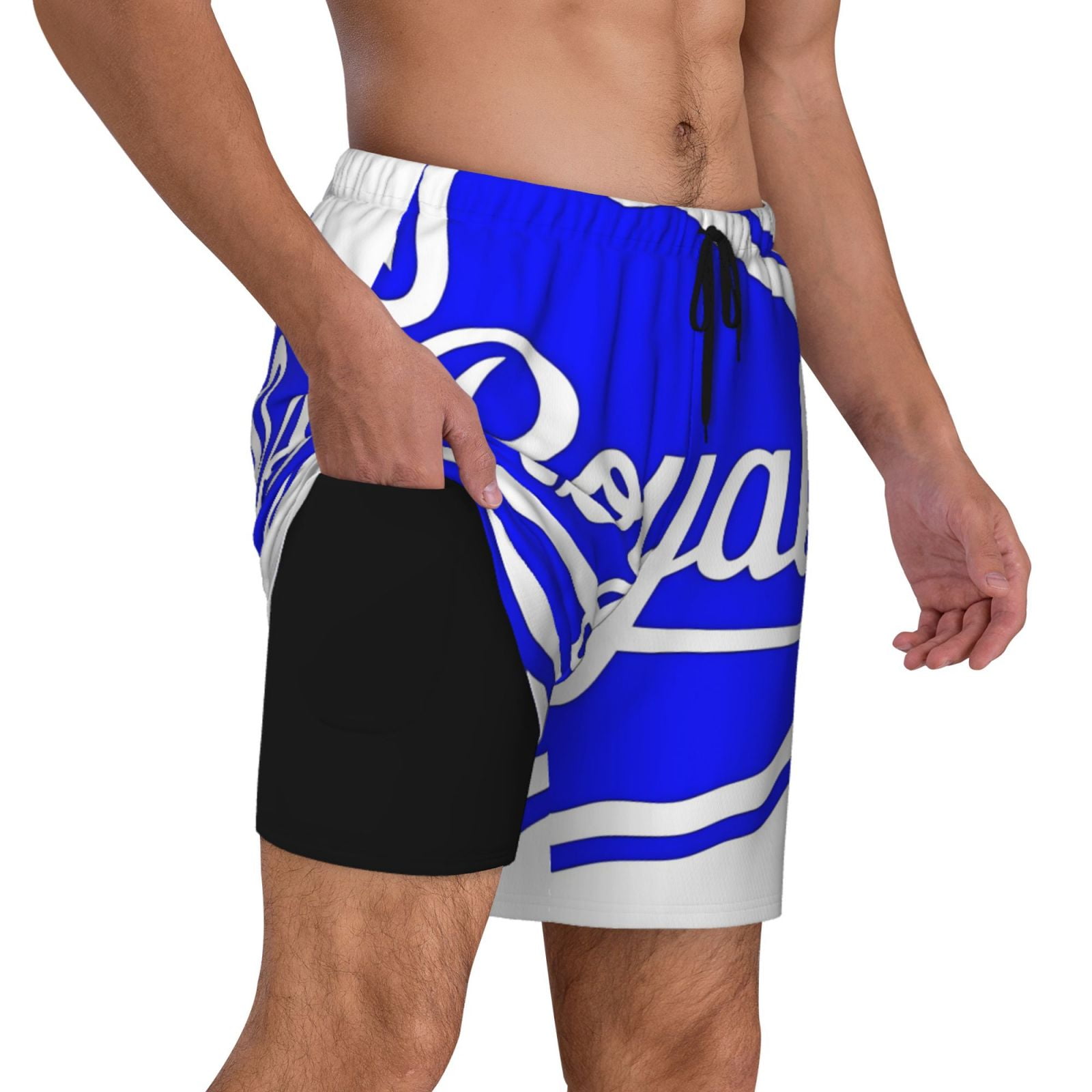 Royals Mens Elastic band Swim Shorts Double layered sports swim trunks ...