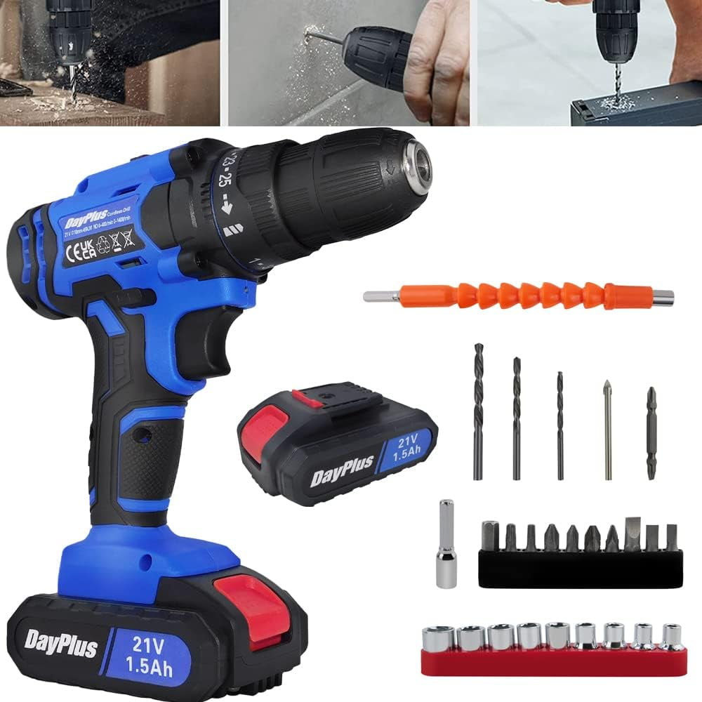 Royalswill 21 V Cordless Drill Driver, Cordless Screwdriver DIY Battery ...