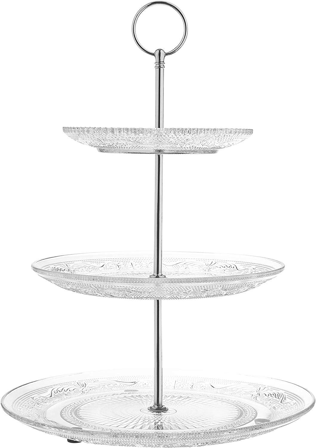 Royalty Art 3-Tiered Serving Platter (Glass), Elegant Dishes Tray Set ...