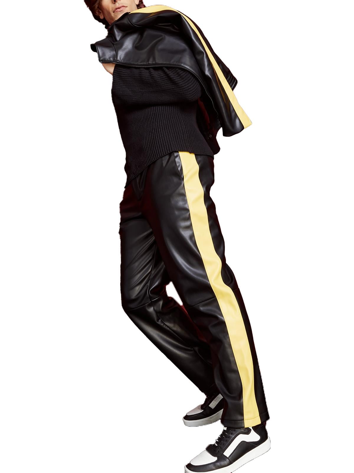 Royalty By Maluma Mens Faux Leather Mid Rise Straight Leg Pants ...