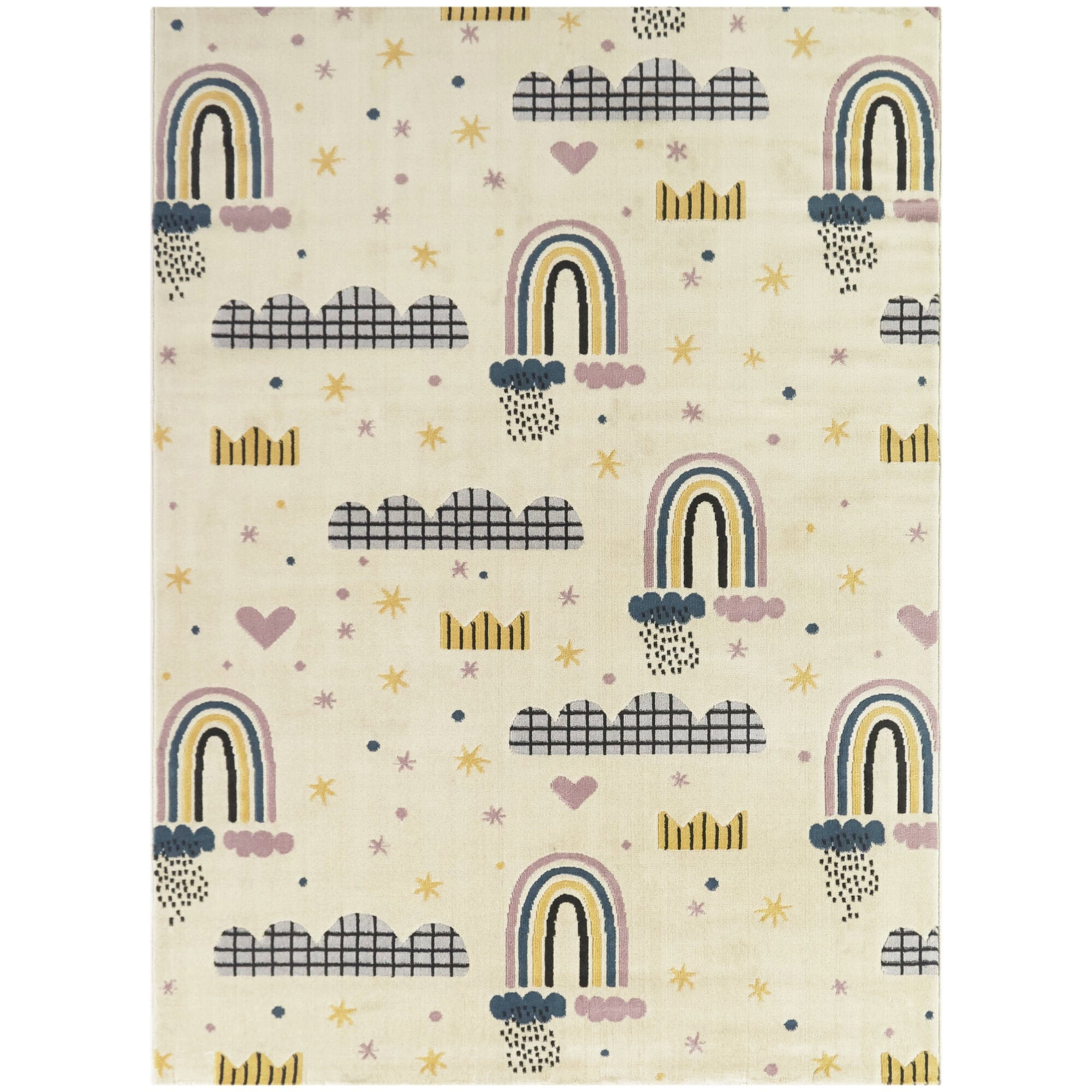 Balta Mod-Tod Royalty Kids Rainbow Area Rug 5'3" x 7' - Cream - Walmart.com