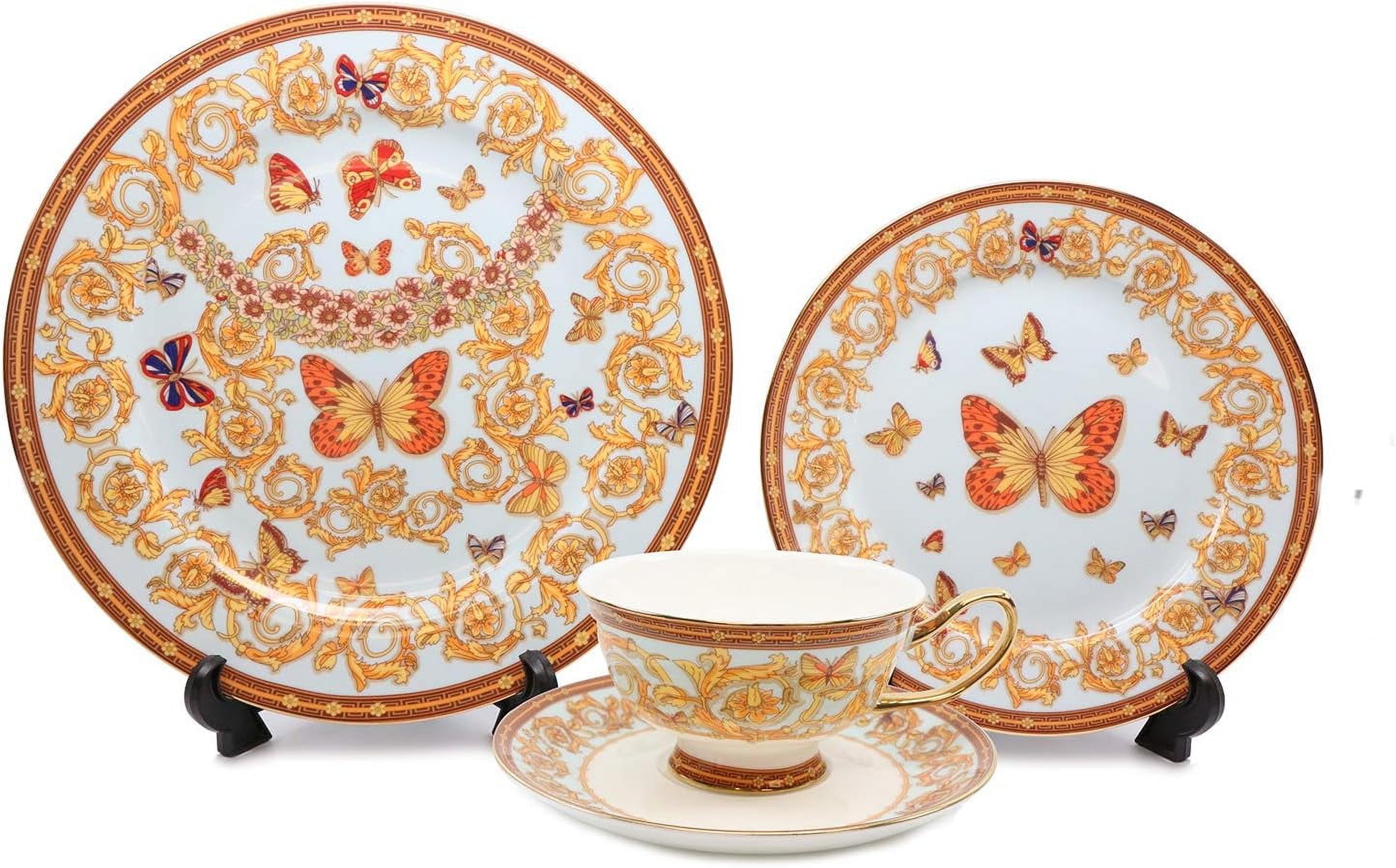 Royalty Porcelain 16-pc Dinner Set, Butterflies, Porcelain - Walmart.com