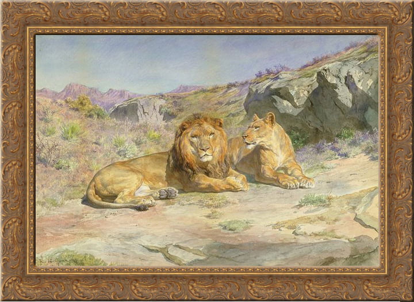 Royalty at Home 24x18 Gold Ornate Wood Framed Canvas Art by Rosa ...