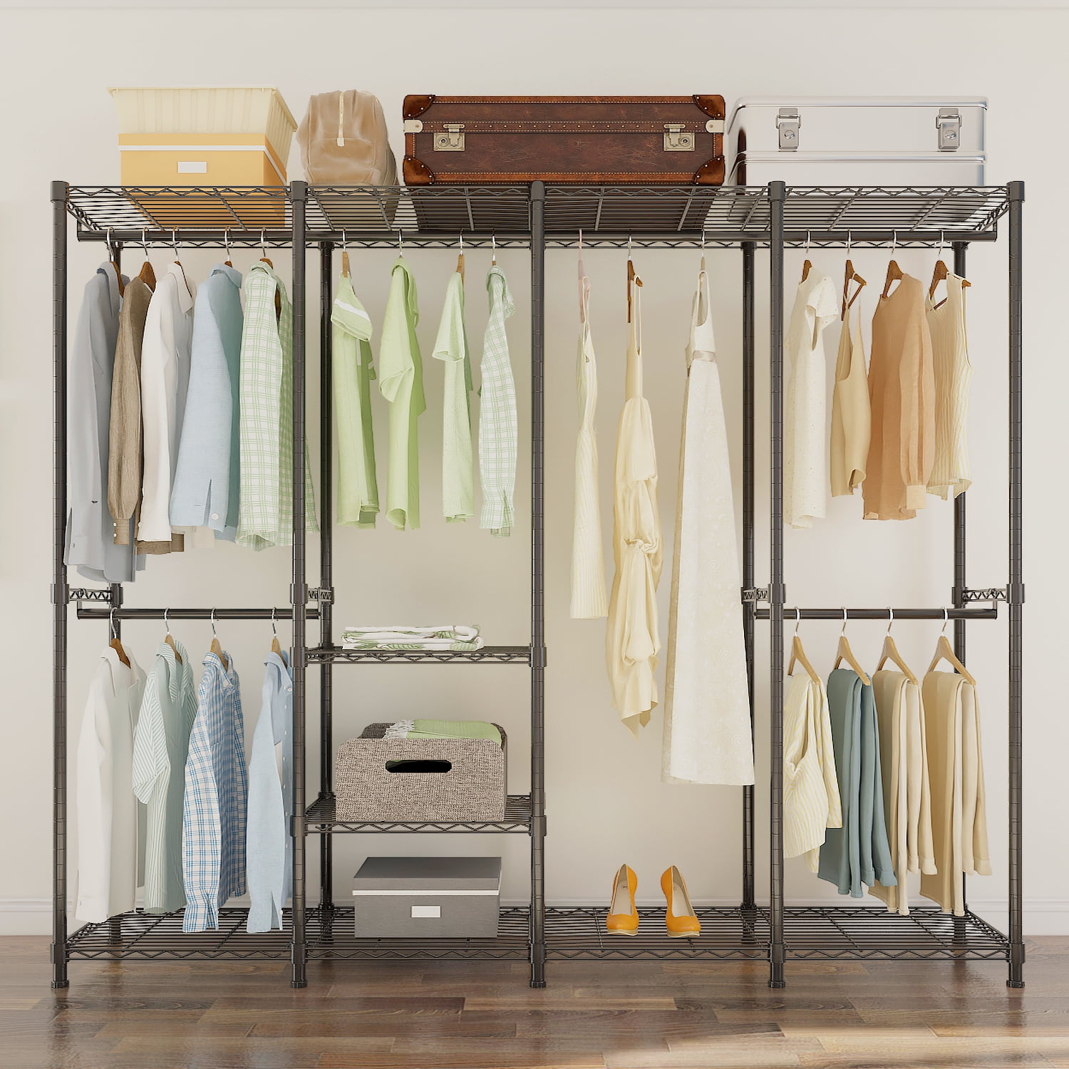 Royard Oaktree Heavy Duty Garment Rack, Multi-Functional Bedroom ...