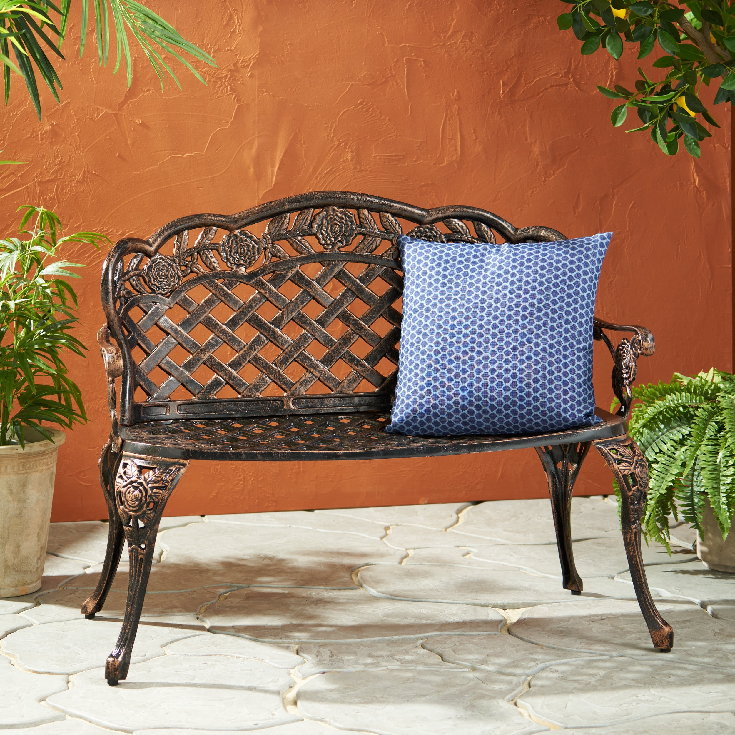 Royard Oaktree Outdoor Bench, Antique Garden Bench with Heavy-Duty ...