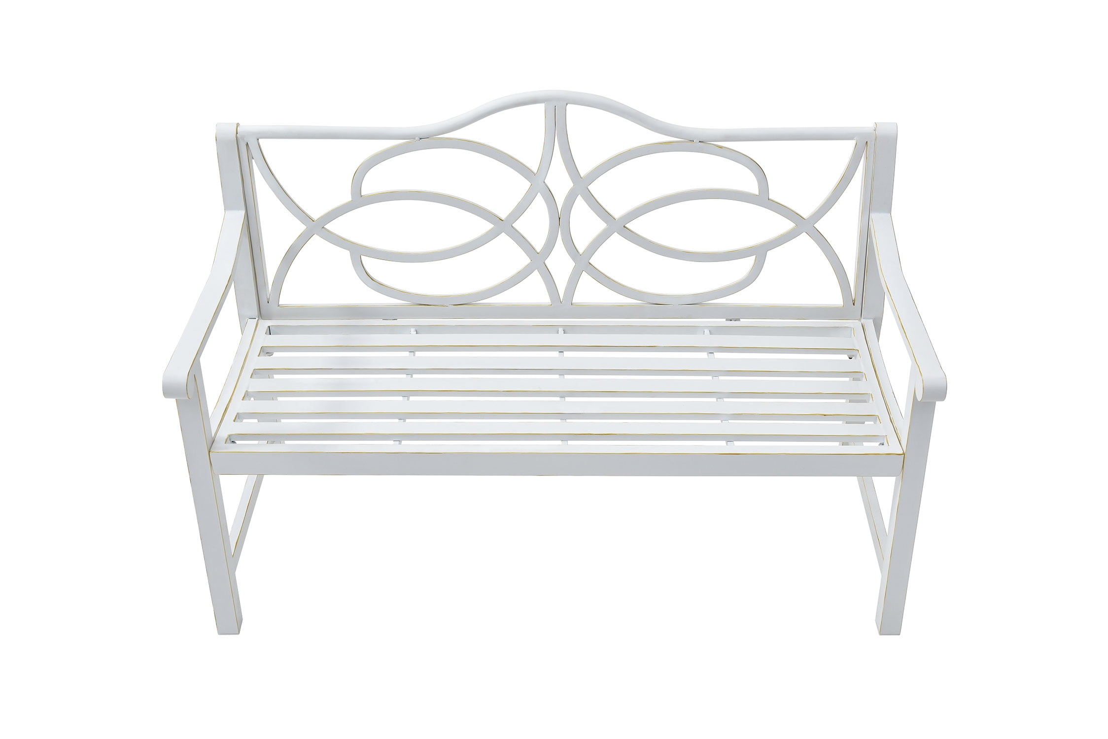 Royard Oaktree Outdoor Patio Bench, Garden Bench with Iron Metal Steel ...