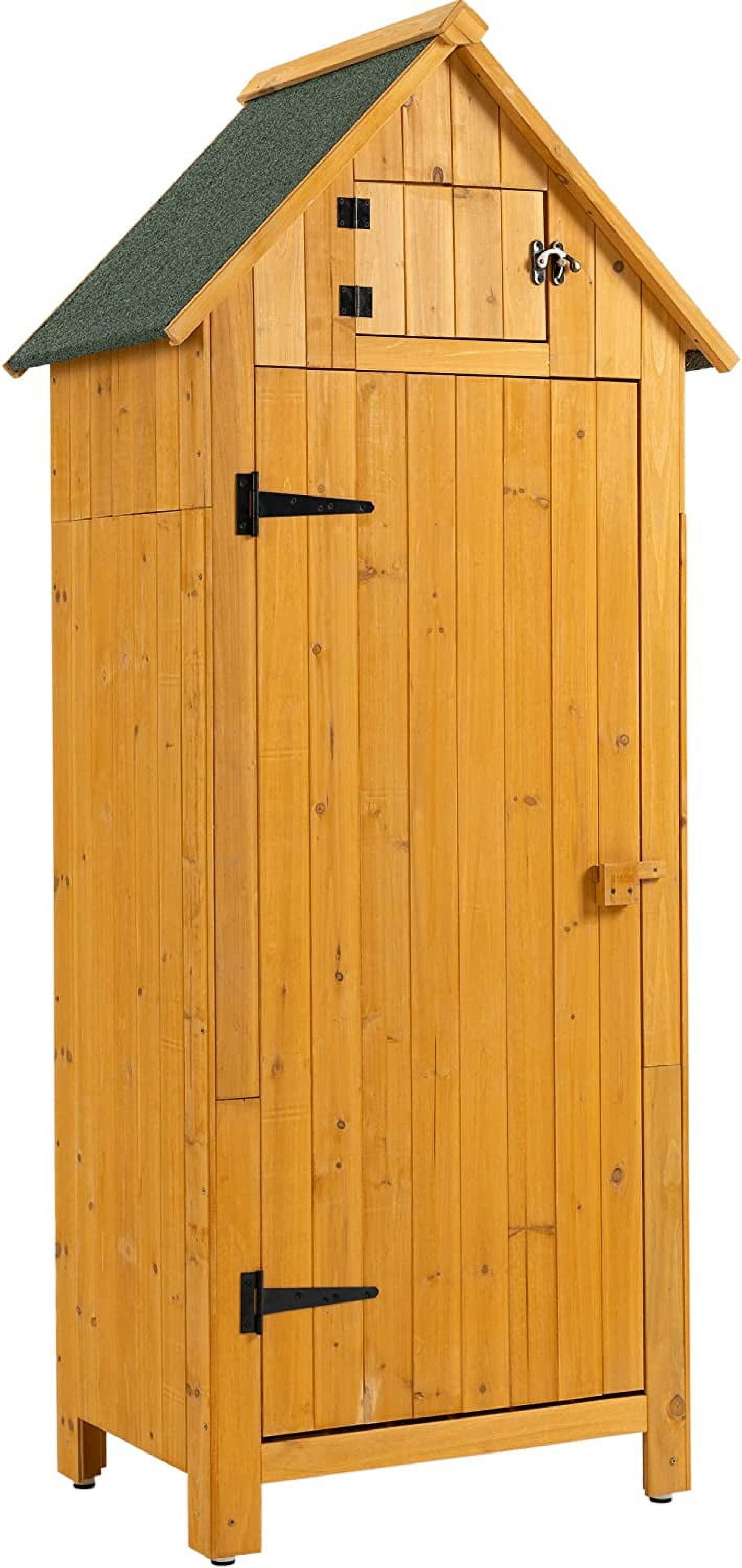 Royard Oaktree Outdoor Storage Cabinet Wooden Garden Storage Shed ...