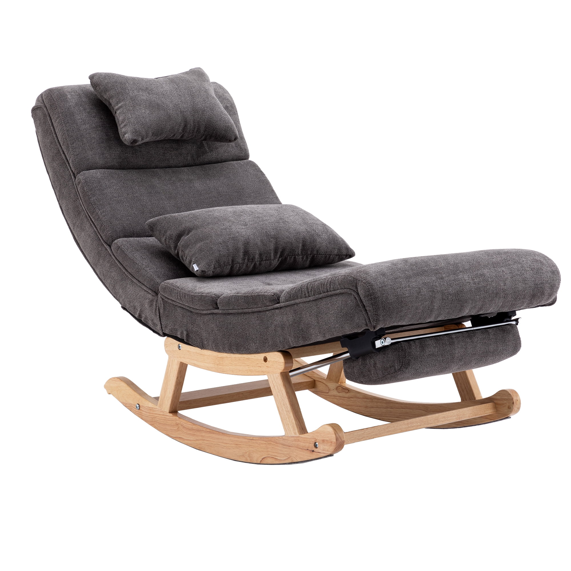 Royard Oaktree Rocking Chair Upholstered Glider Chair with Retractable ...