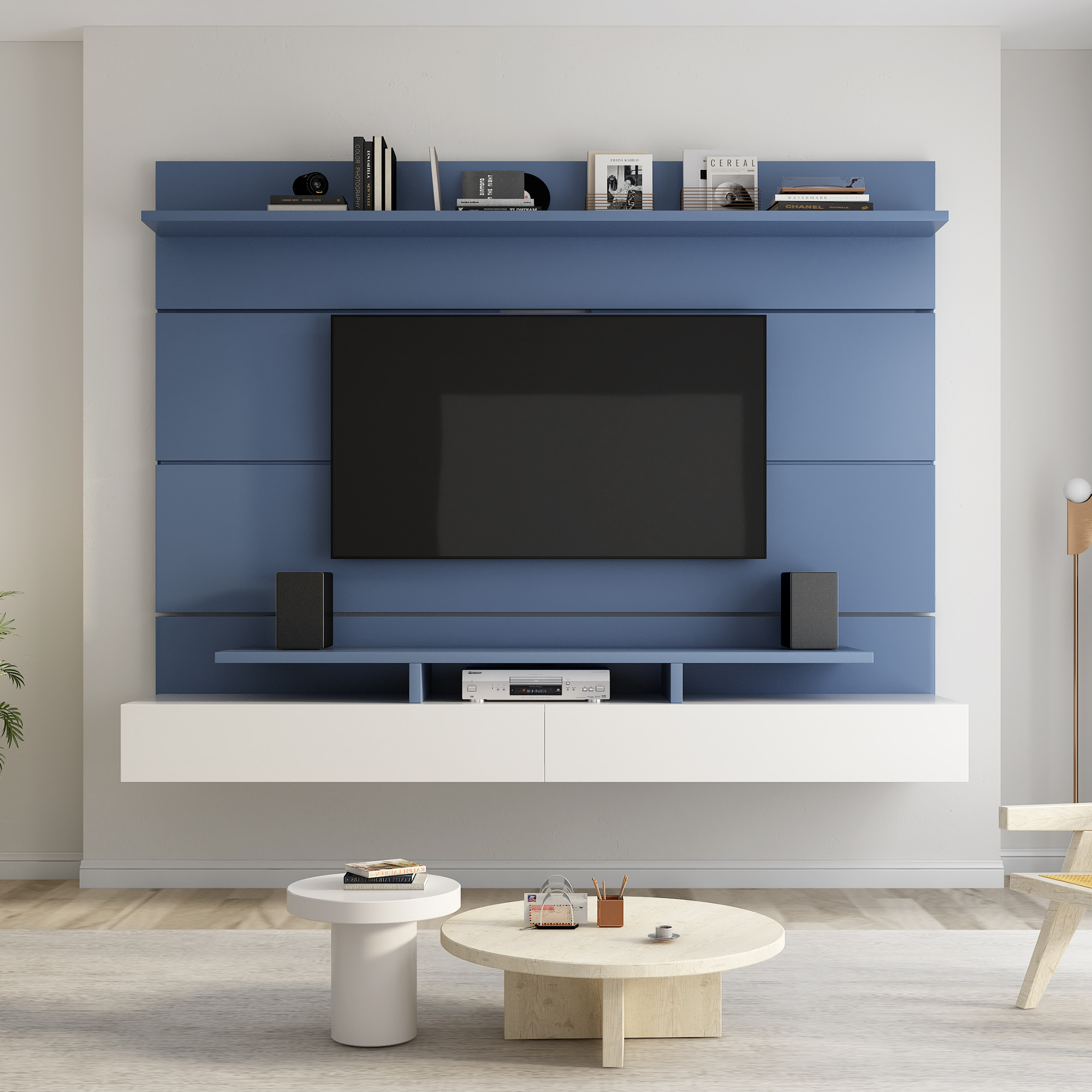 Royard Oaktree Wall Mounted Floating TV Stand for TVs Up to 80" Modern ...