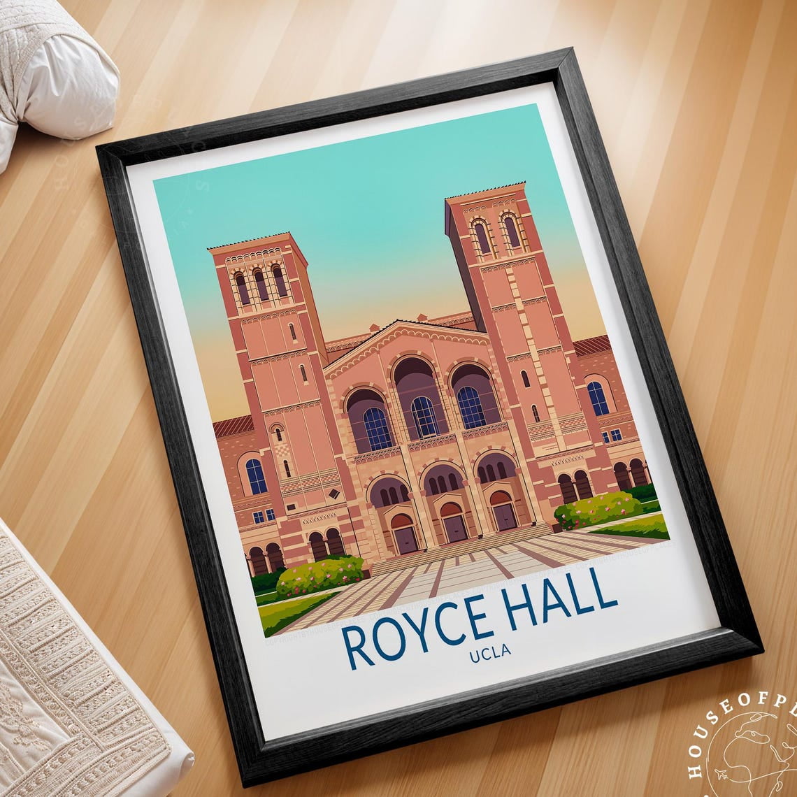 Royce Hall Wall Art Poster, Los Angeles University Wall Art, Home Decor ...