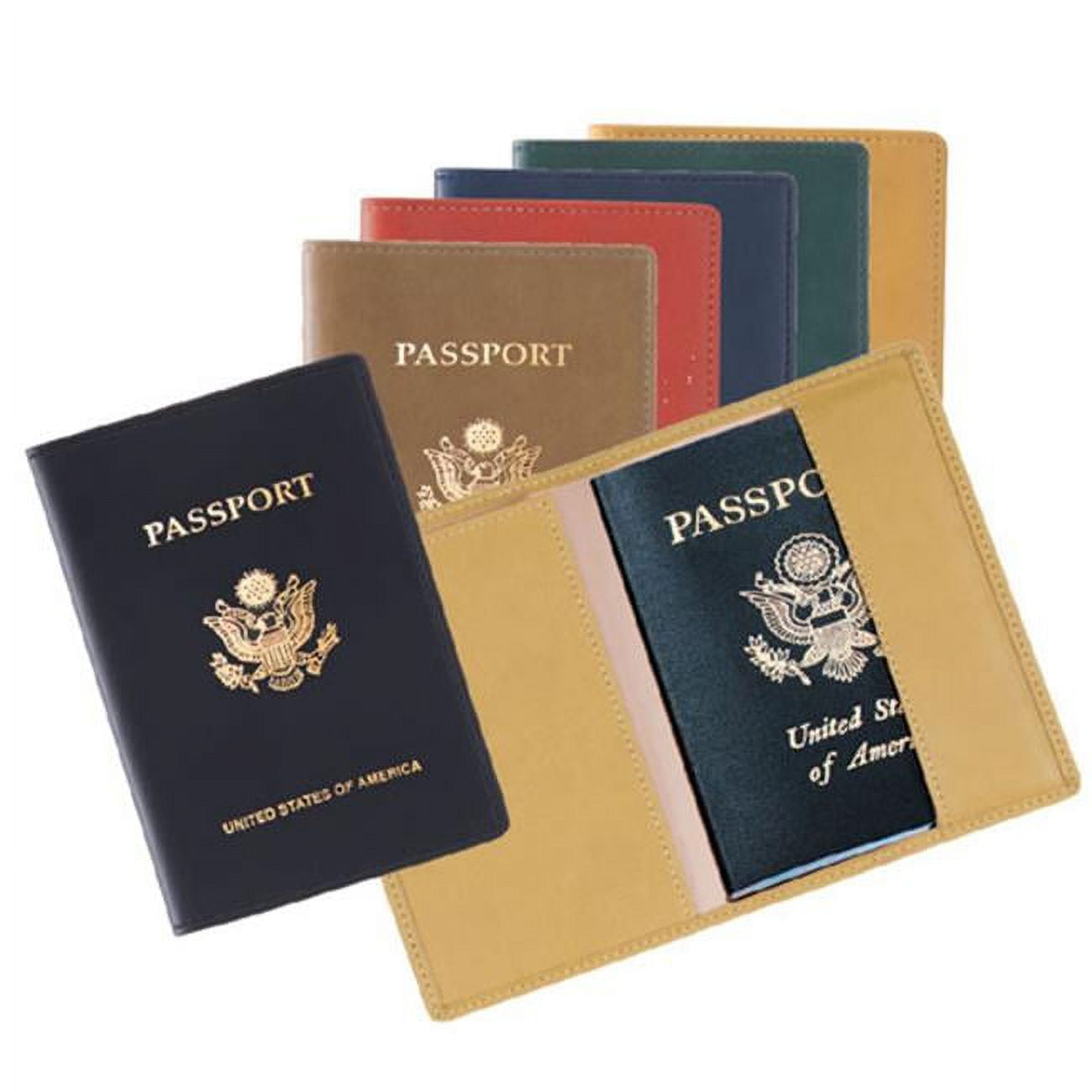 Royce Leather 202-BLACK-11 Foil Stamped Passport Jacket - Black ...