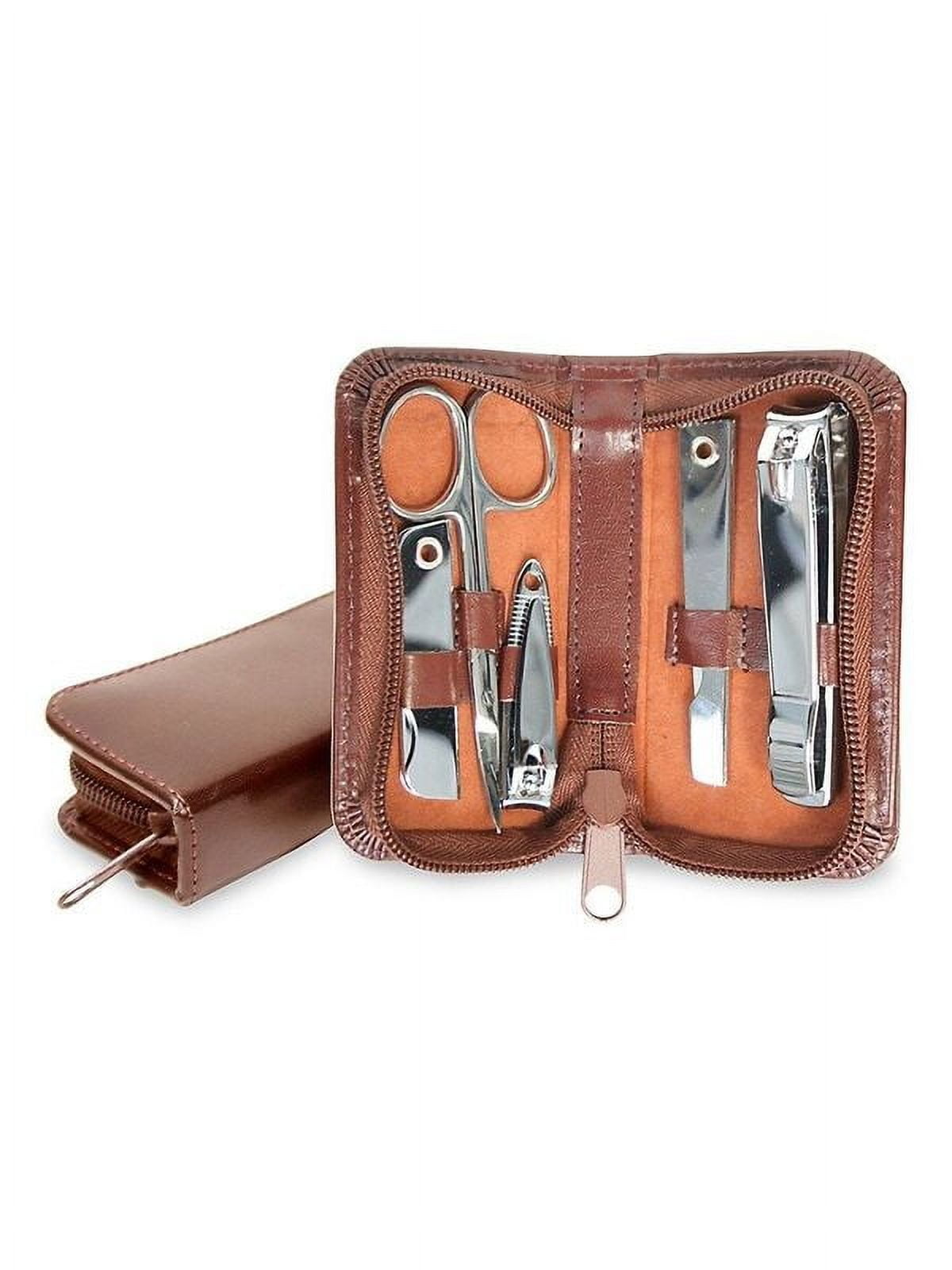 Royce Leather Mini Manicure Set British Tan 665-BT-AR - Walmart.com