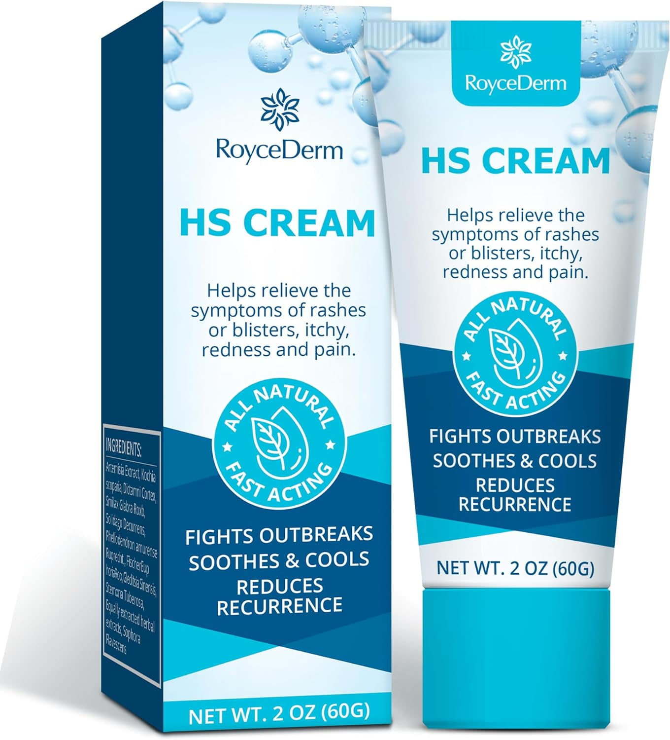 Roycederm HS Cream, Natural Soothing Relief for Sensitive Skin ...