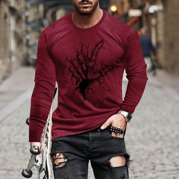 Royisotas Casual T Shirts for Men Pullover Tops Long Sleeve Fashion ...