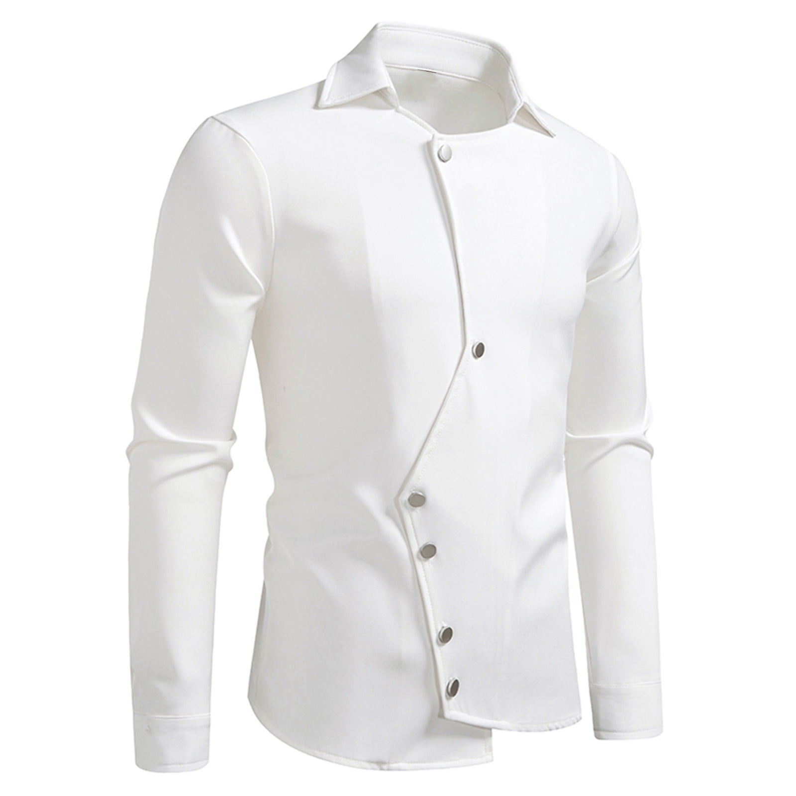 Royisotas Mens Trendy Shirts Turndown Collar Shirt Long Sleeve Work ...
