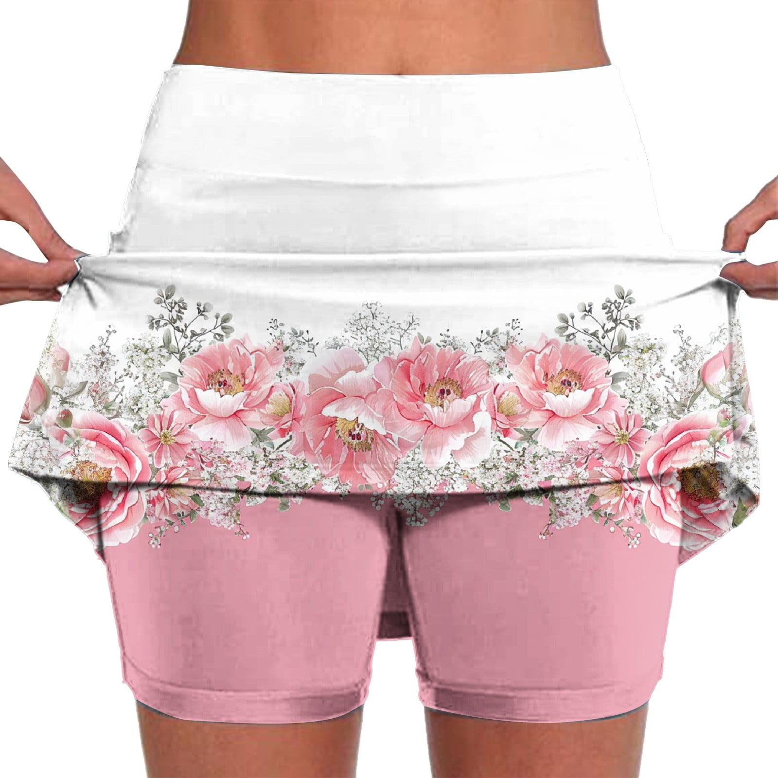 Royisotas Mid Waist Women Shorts Sports Casual Stretchy Summer Skirt ...