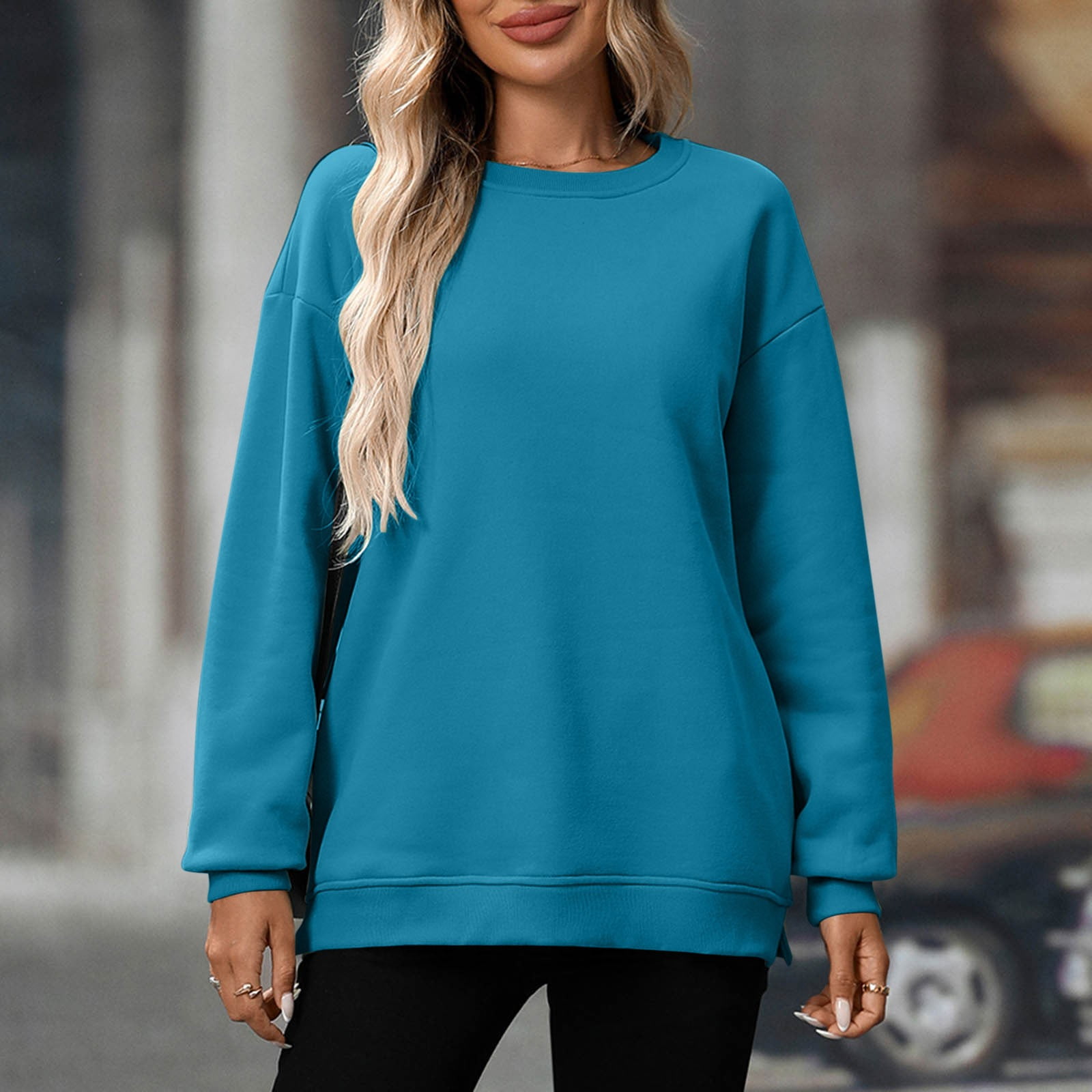 Royisotas Winter Womens Sweatshirts Plus Size Tunic Long Sleeve Plain ...
