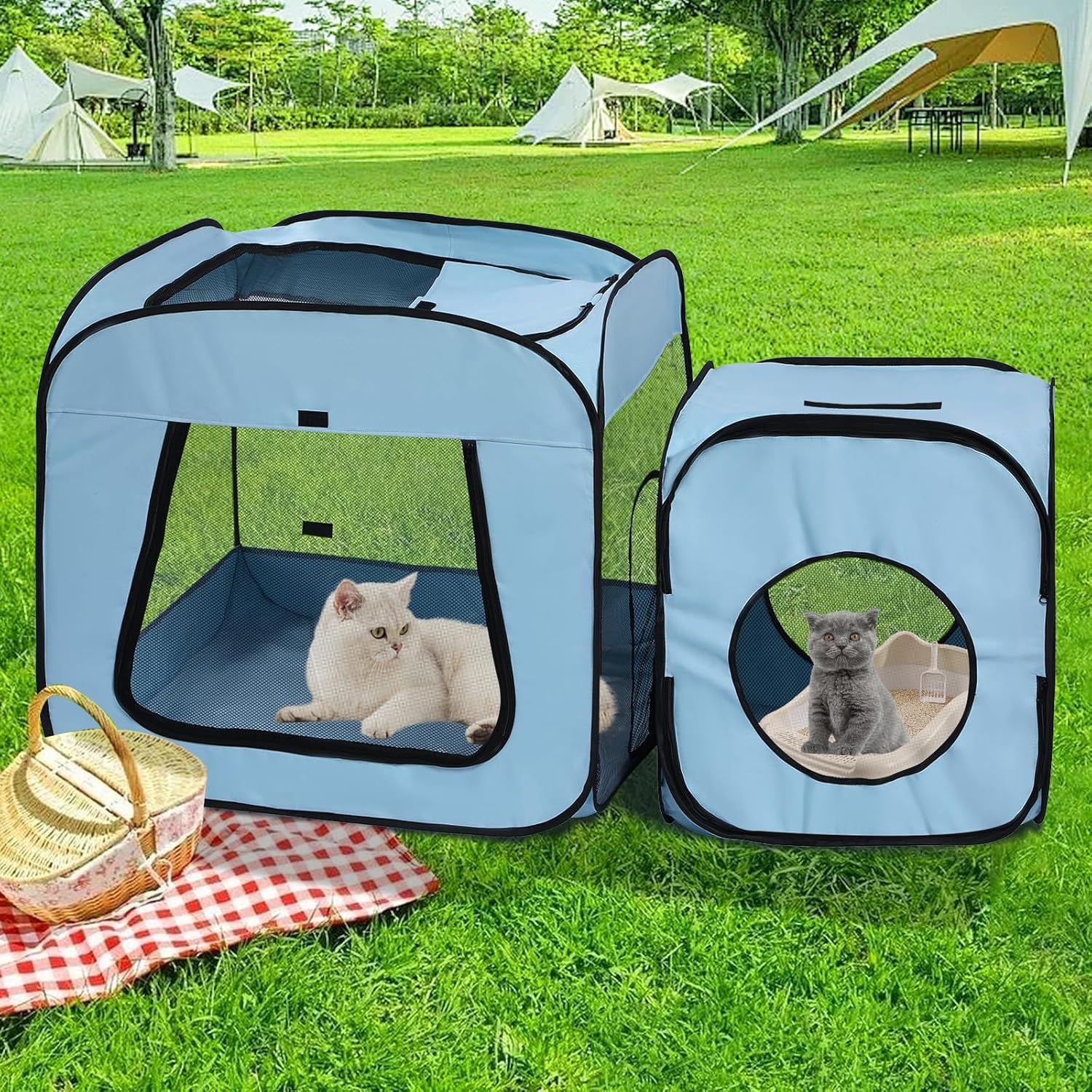 Royizen Puppy Cat Tent Playpen Foldable Waterproof Dog Crate Kennel ...