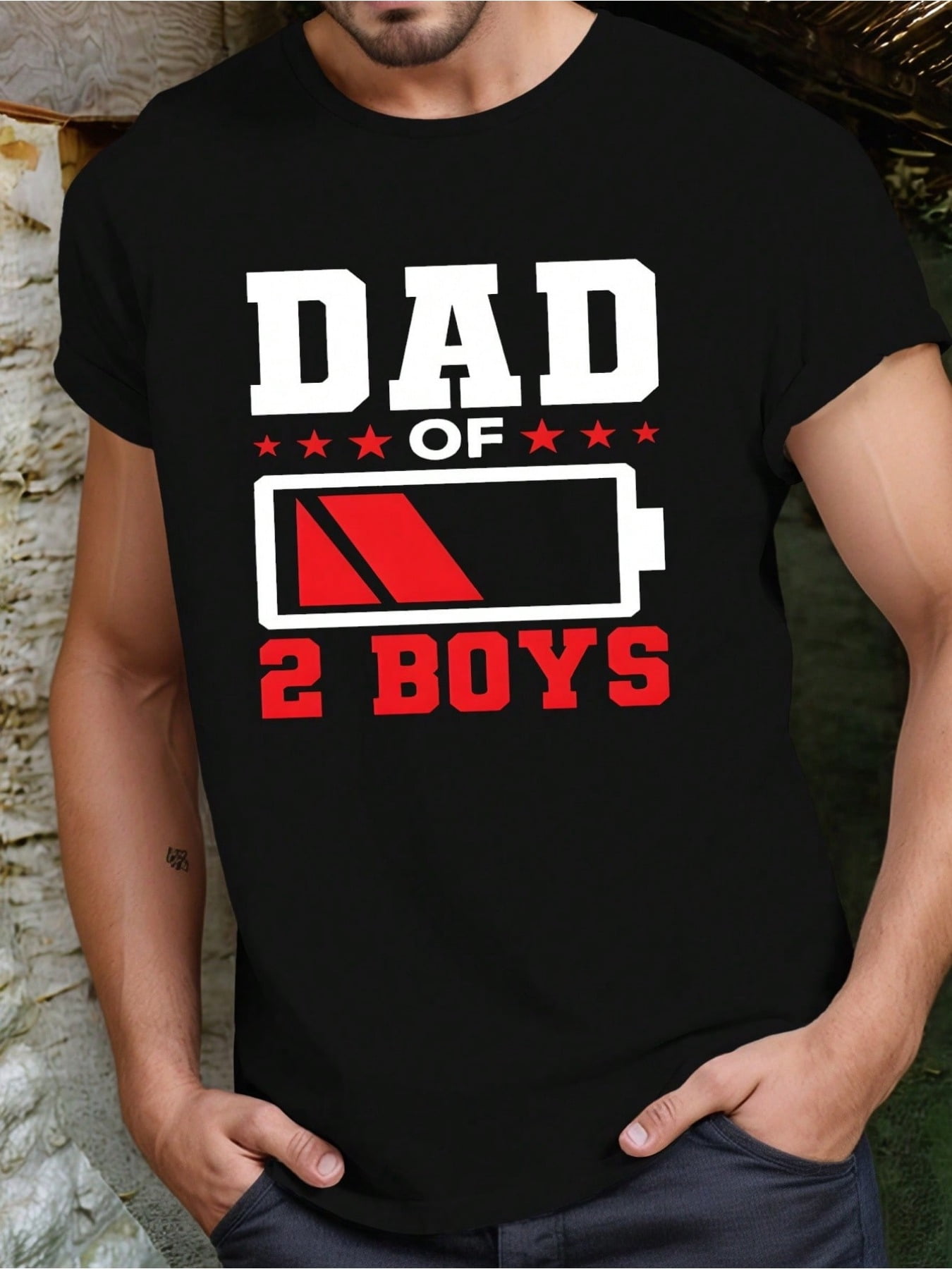 Royjerl Dad of 2 Boys Unisex & Men's 180g Cotton T-Shirt | Classic ...