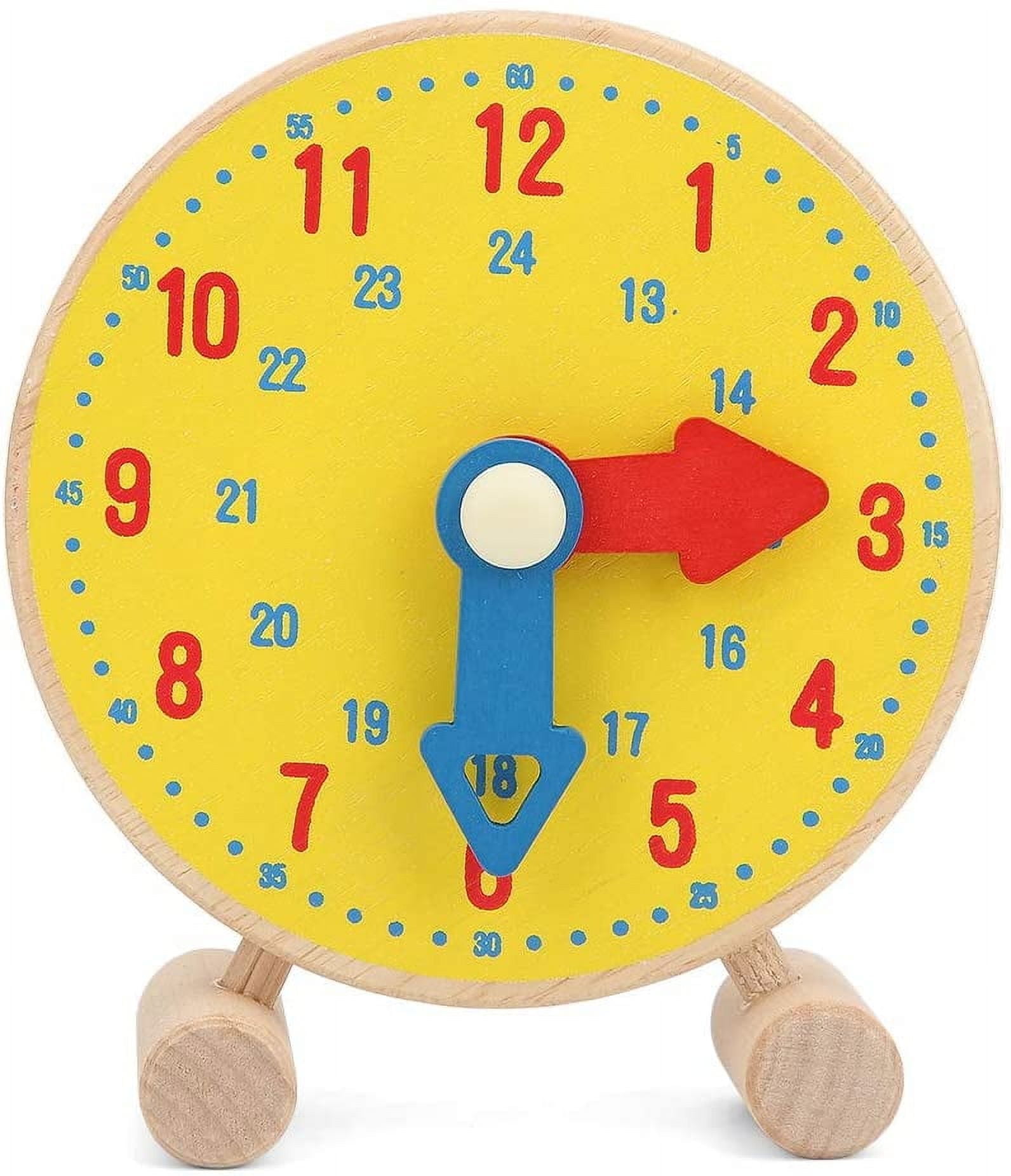 Royjerl Wooden Clock Model Toy - Time Learning Tool for Toddlers ...