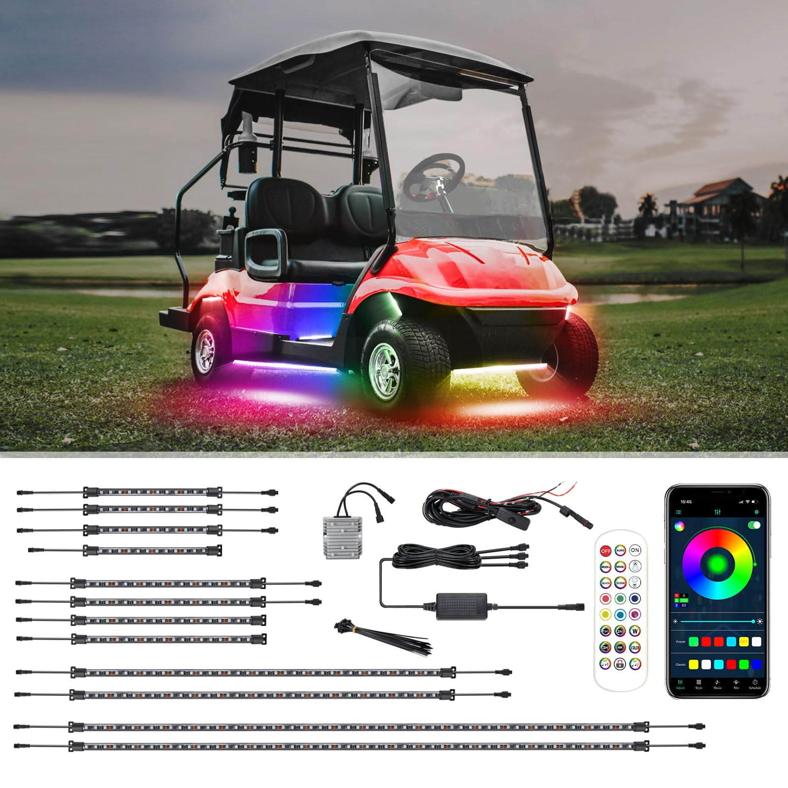 Roykaw Golf Cart LED YPF5 Light Strip Underglow Neon Lighting ...