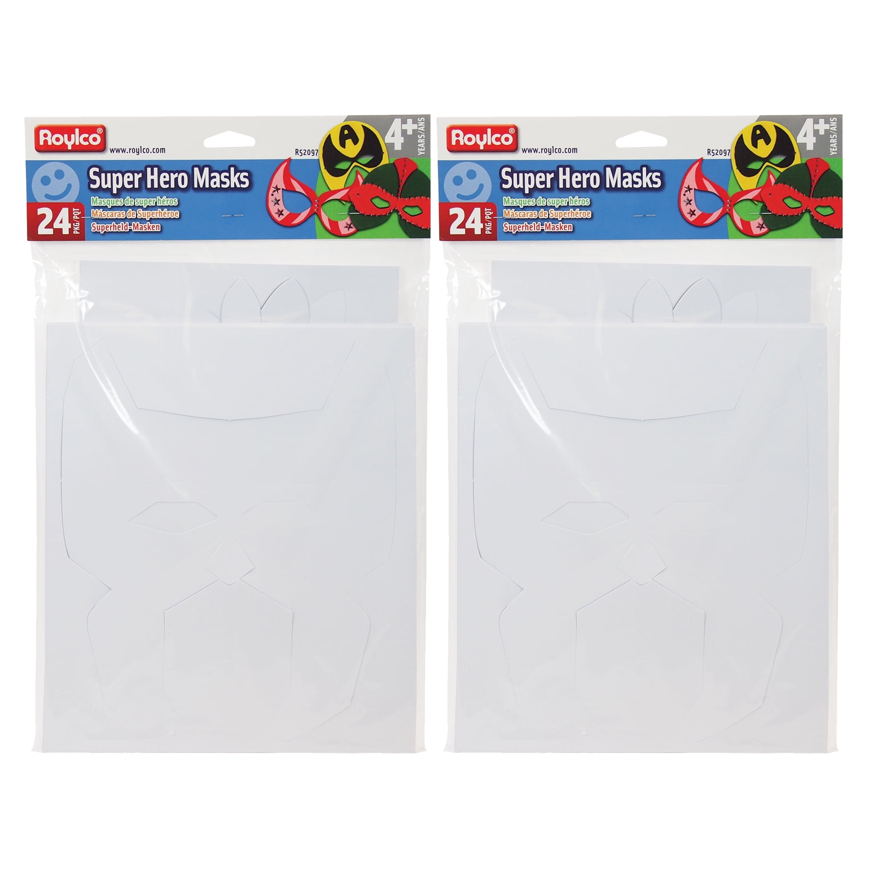 Roylco Die-Cut Super Hero Masks, 24 Per Pack, 2 Packs - Walmart.com