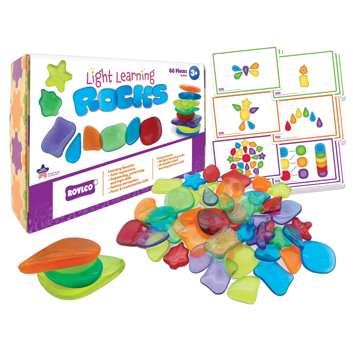 Free Shipping! Roylco Light Learning Rocks - STEM Educational Sensory ...