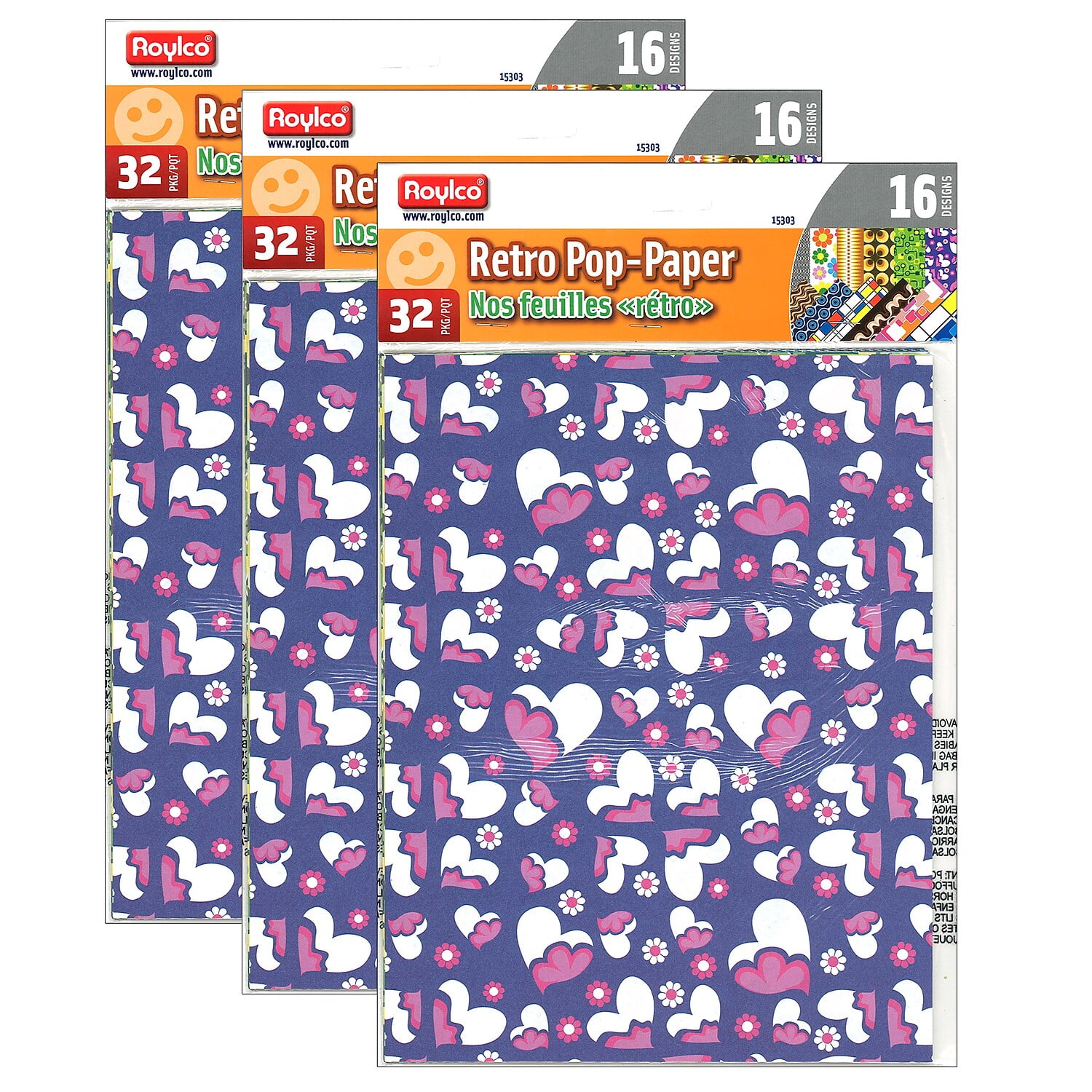 Roylco® Retro Pop-Papers, 32 sheets per pack, Set of 3 packs - Walmart.com