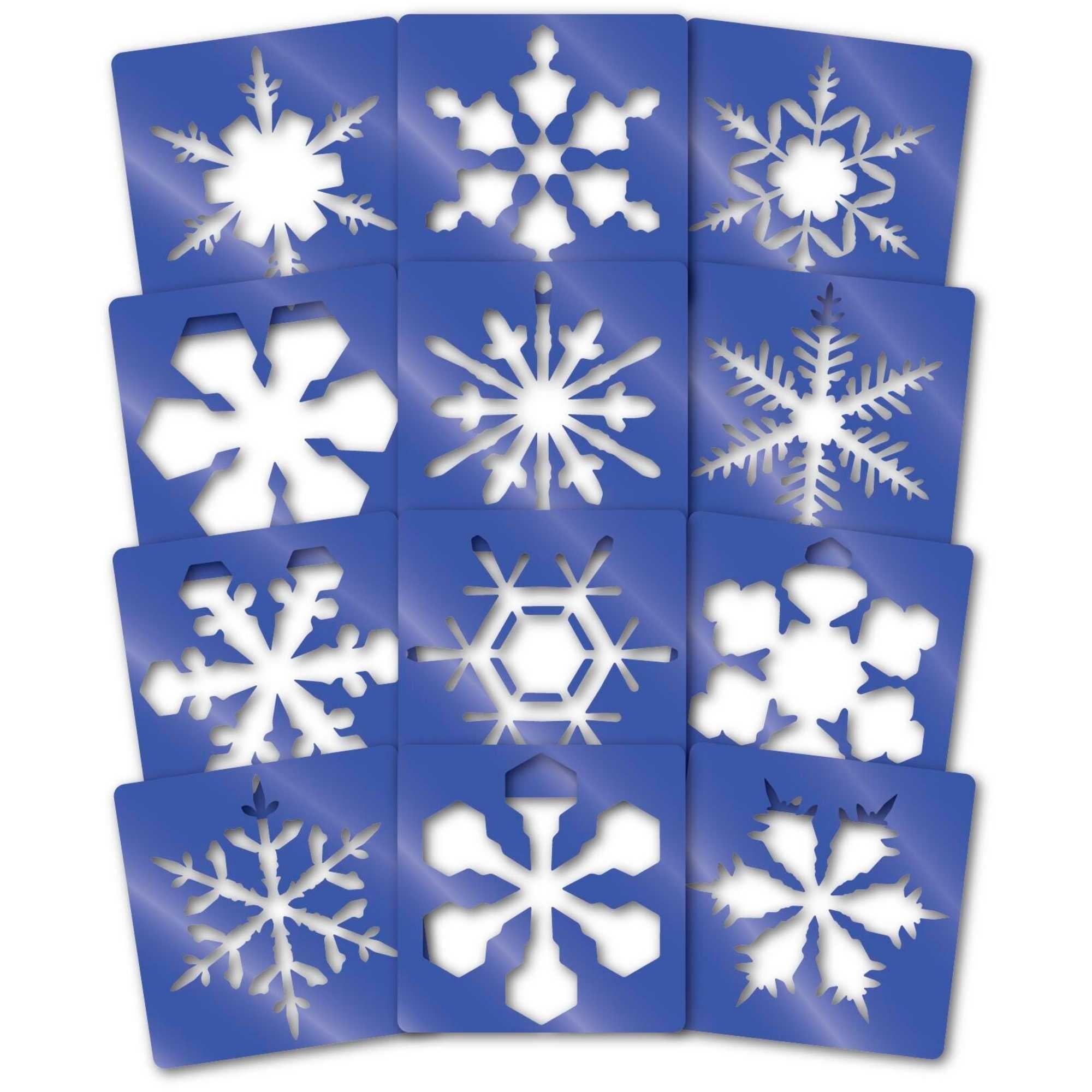 Roylco Super Snowflake Stencils – Large Winter Design Stencil Set for ...