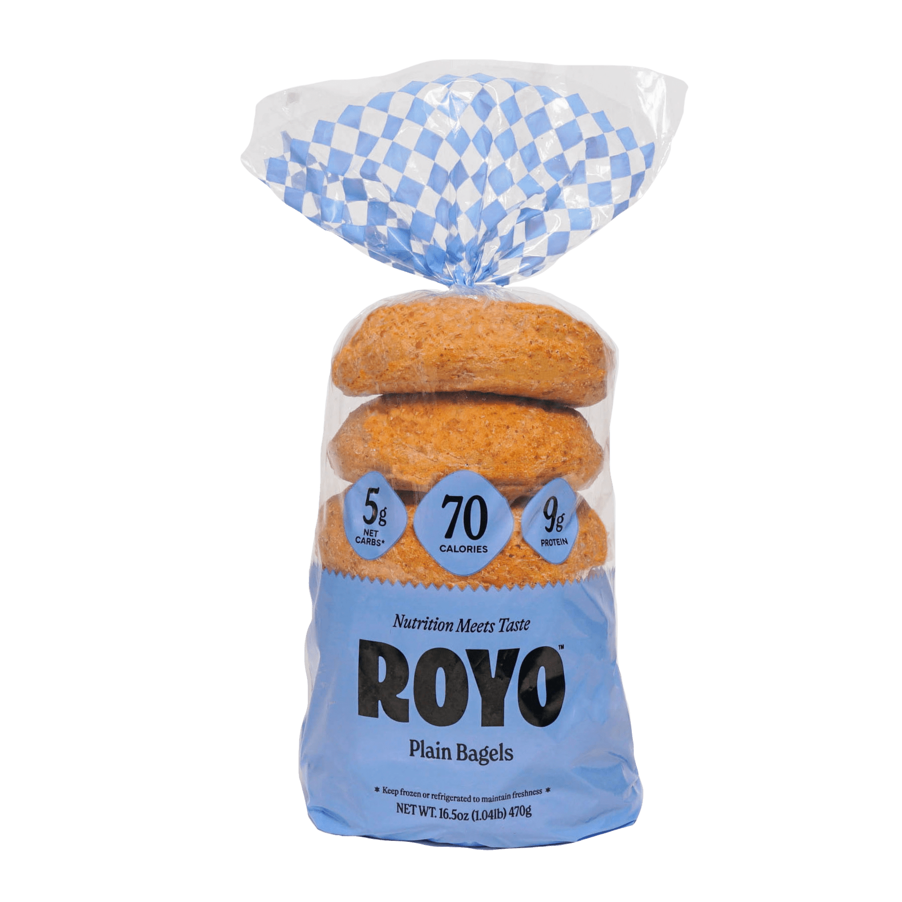 ROYO Bread Low Carb New York Bagels, 6 Bagels, Plain Flavor, High Fiber ...