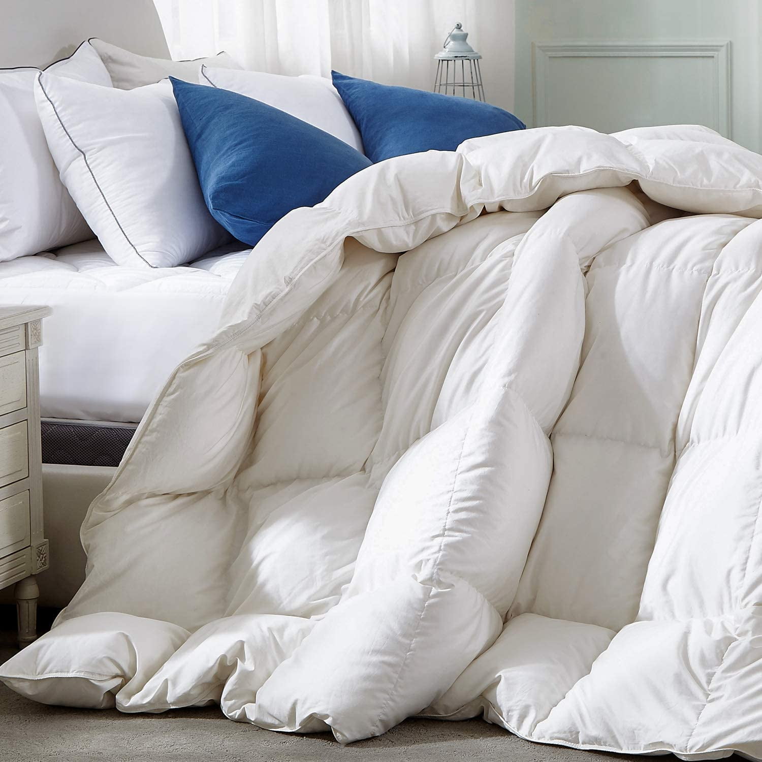 Royoliving Premium Goose Feathers Down Comforter King Size All Season ...