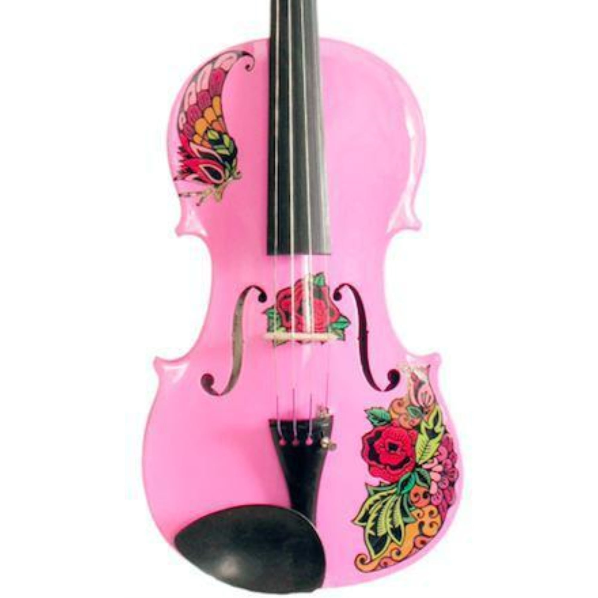 Rozanna's Violins Butterfly Rose Tattoo Pink Glitter Violin - Walmart.com