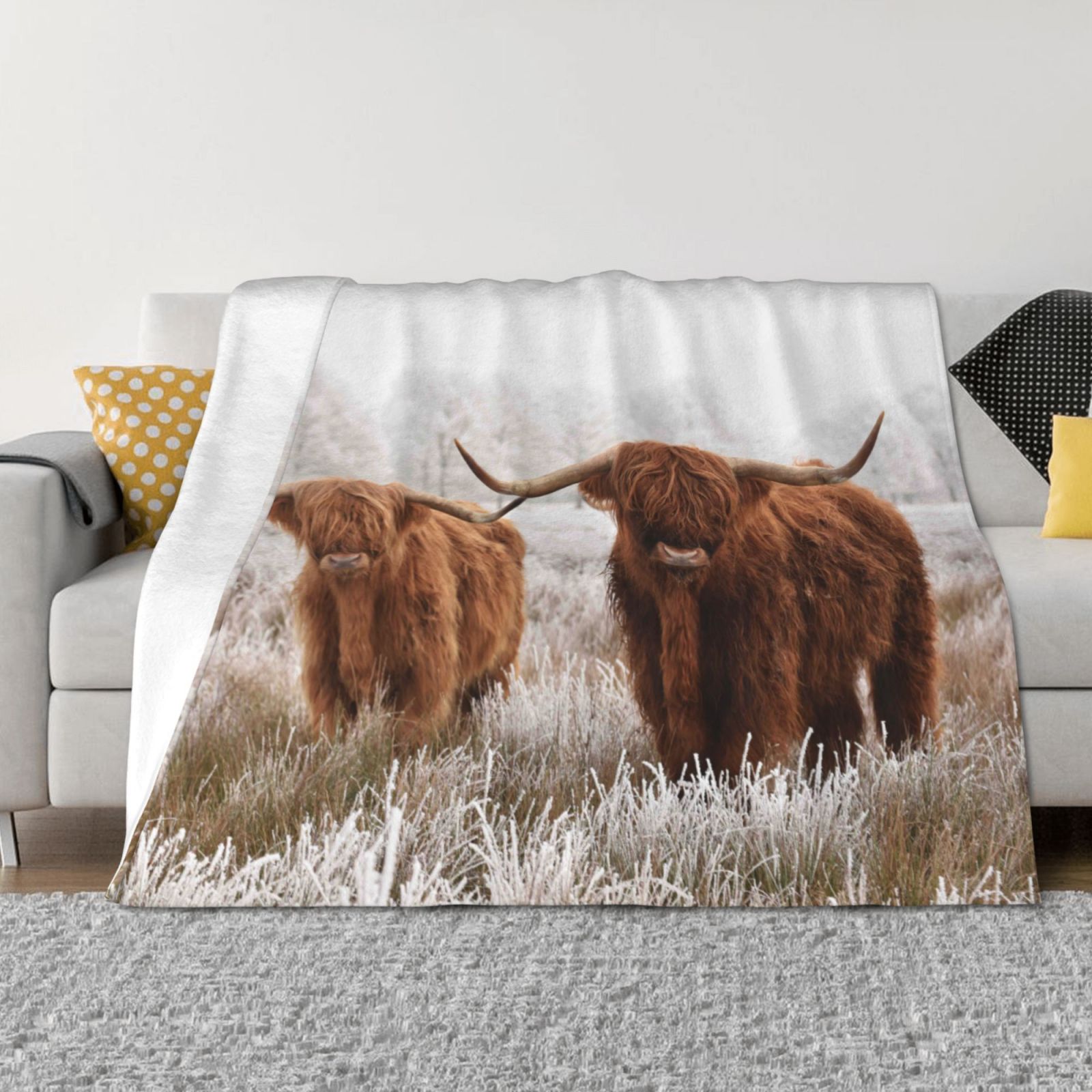 Rozeui Yak for Flannel Blanket, Soft Fuzzy Plush King Blanket for ...