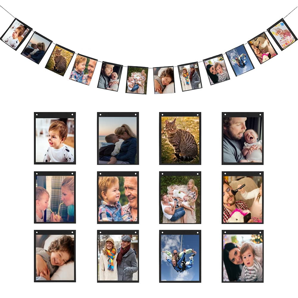 Rozi Decoration Photo Bunting Banner 12 Card Set for All Event Birthday Retirement Achievement ...