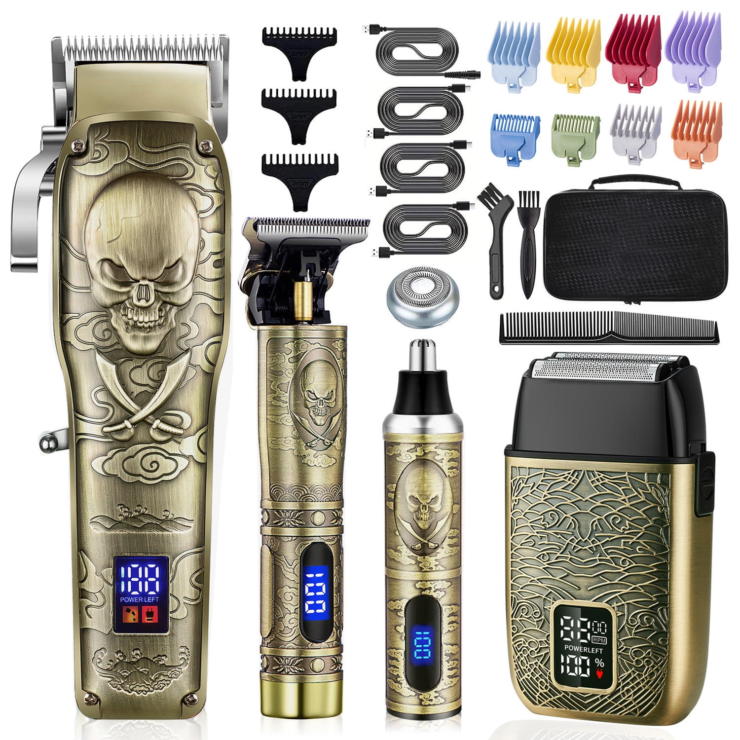 Roziapro Barber Clippers Set, Rechargeable Shaver for Men, Cordless ...
