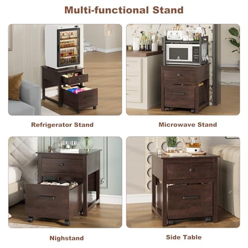 Rresyet Mini Fridge Stand with Movable Drawer, Heavy Duty Fridge Stand ...