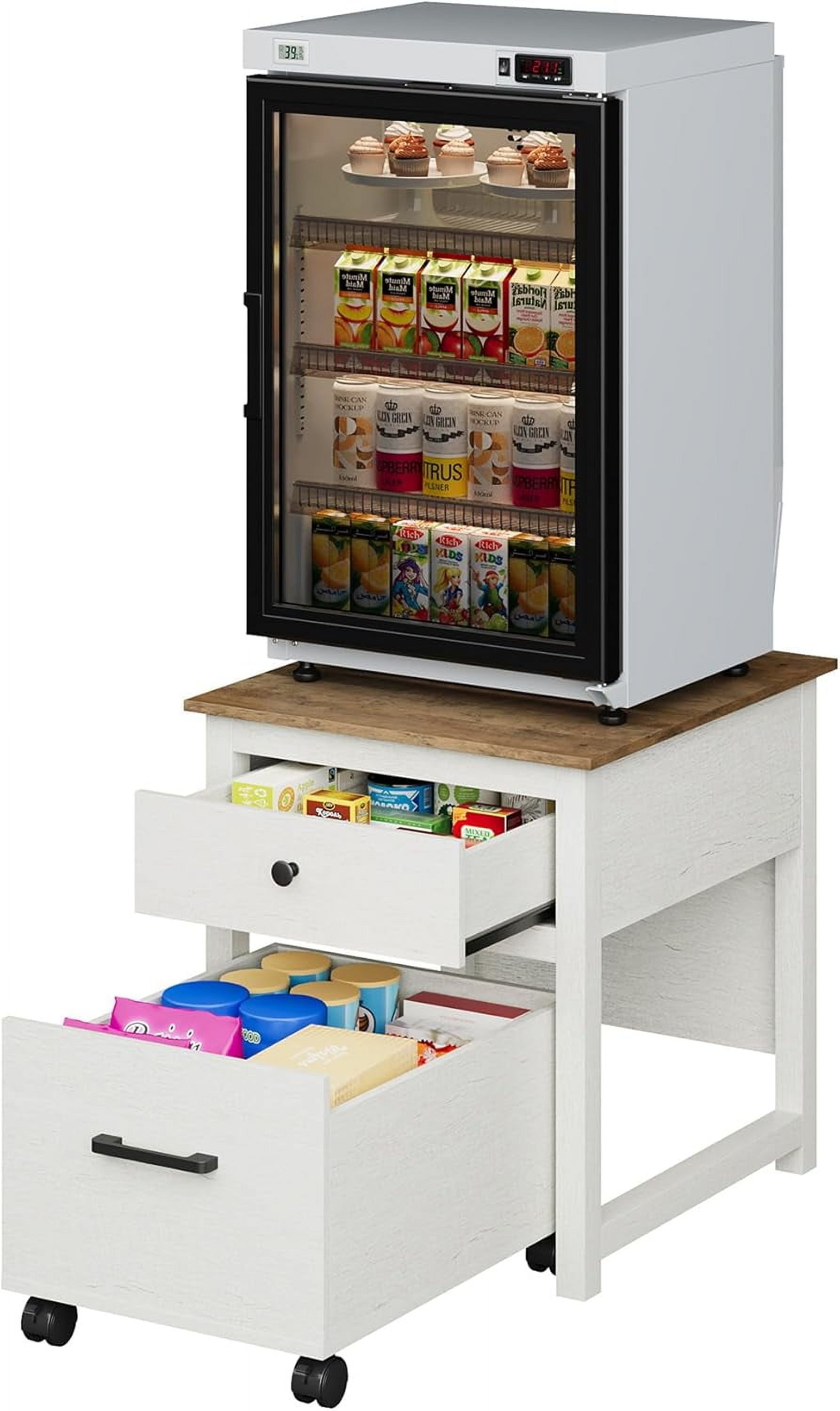 Rresyet Mini Fridge Stand with Movable Drawer, Heavy Duty Fridge Stand ...