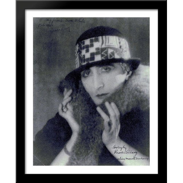 Rrose Selavy alias Marcel Duchamp 28x34 Large Black Wood Framed Print ...