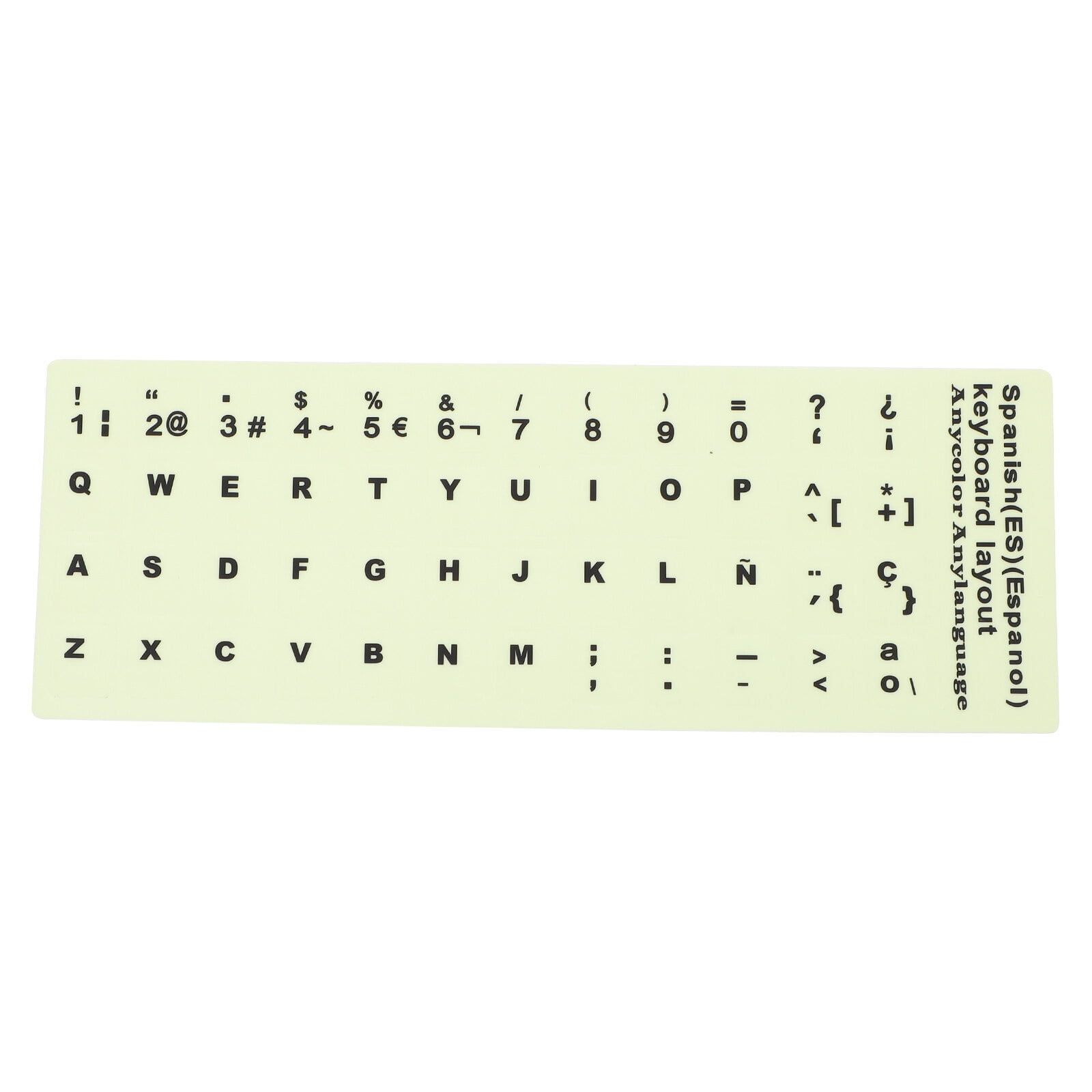 Rrouserry 1 Sheet Fluorescent Letter Keyboard Sticker Language Keyboard ...